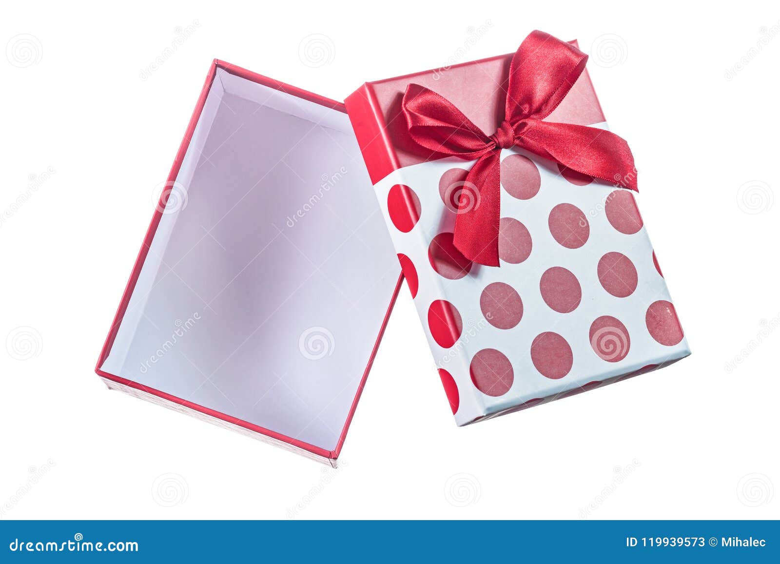 Opened Handmade Red Present Box Isolated on White Stock Image - Image ...