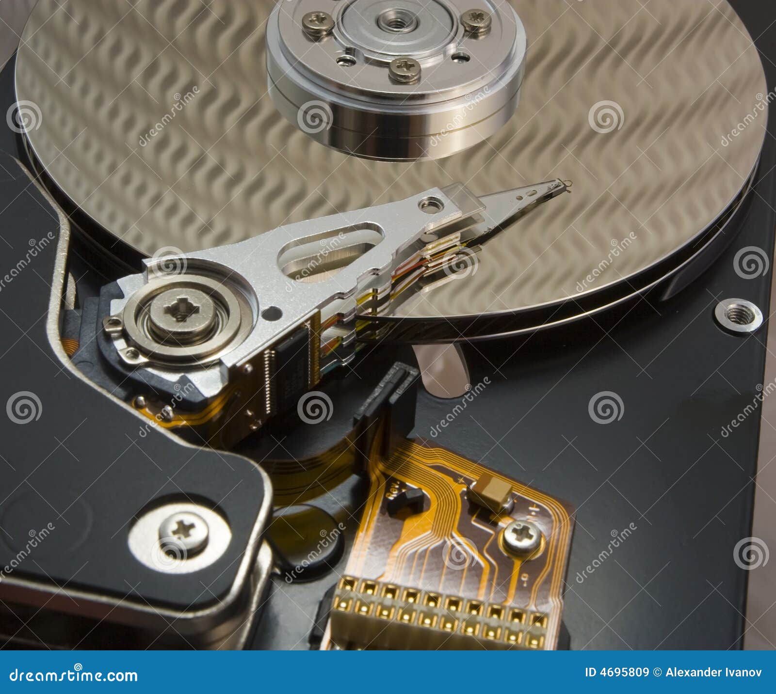 Opened hard disk drive stock image. Image of open, disk - 4695809
