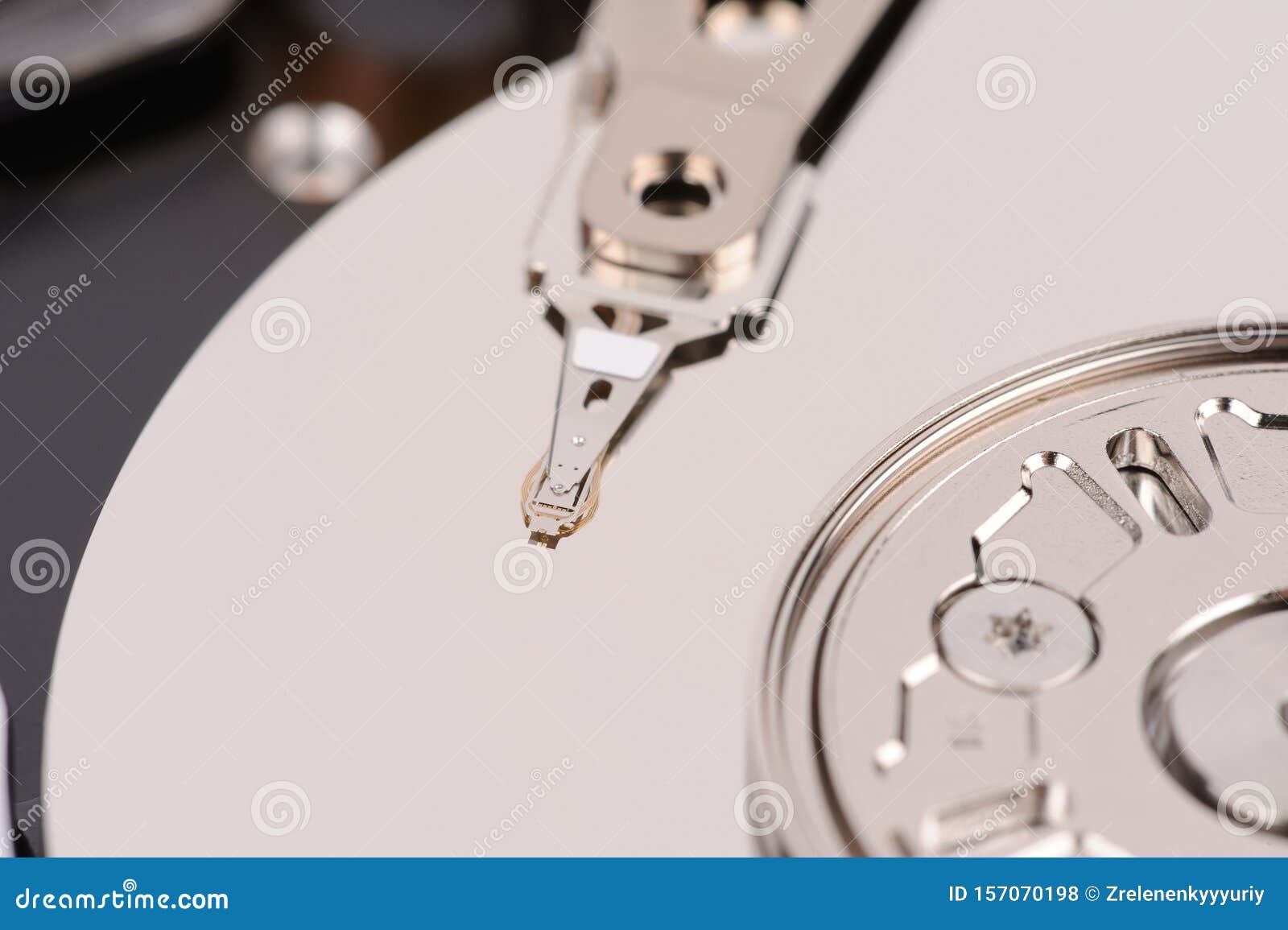 Opened hard disk drive stock photo. Image of backup - 157070198
