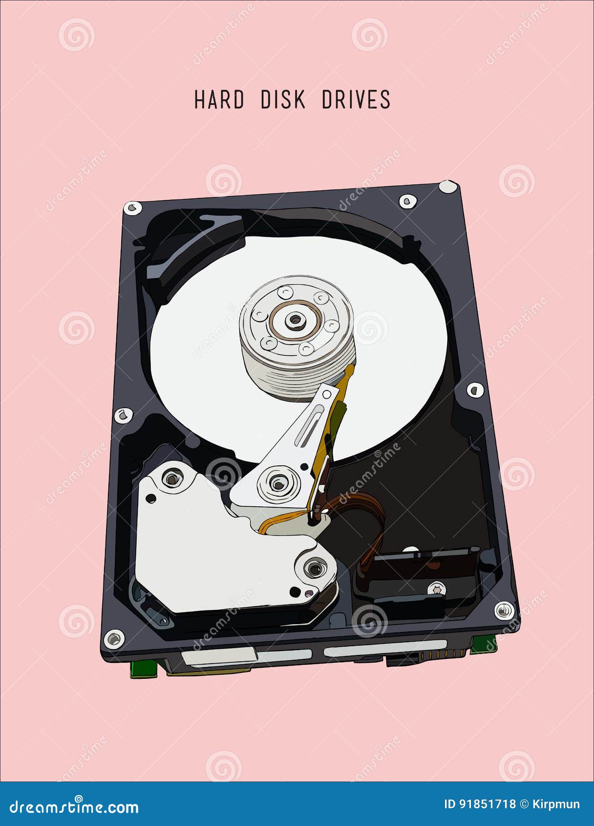 Opened Hard Disk Drive / Isometric Vector Illustration / Highly Stock ... Opened Hard Disk Drive / Isometric Vector Illustration / Highly Stock ...