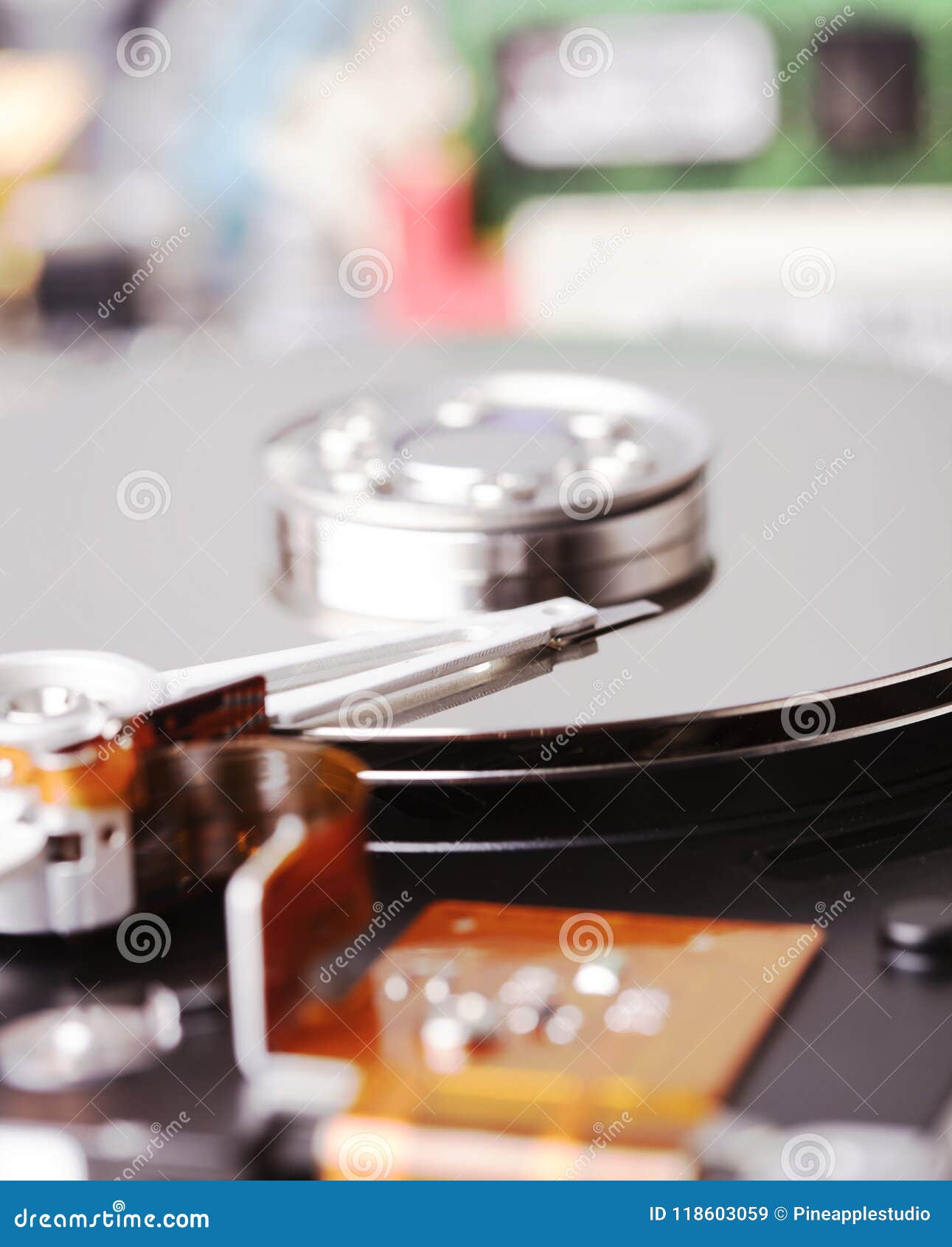 Hard disk drive stock image. Image of disk, chip, repair - 118603059