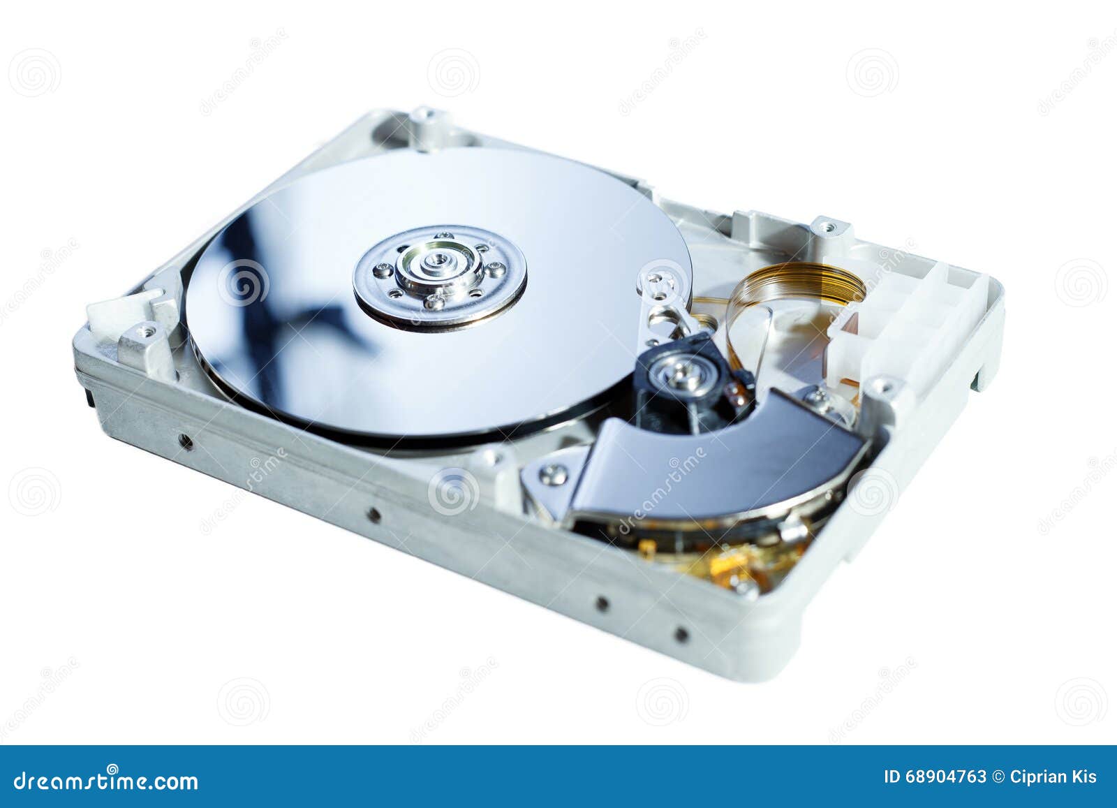 Opened Hard Disk Drive stock image. Image of device, opened - 68904763