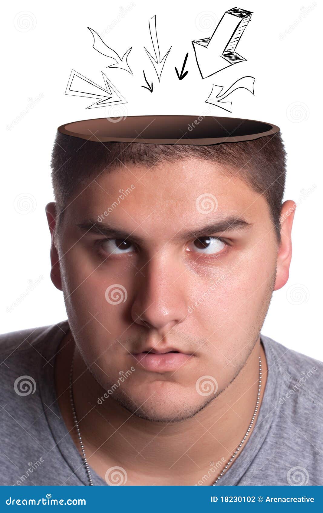 Opened Head Cavity Man stock photo. Image of emptiness - 18230102