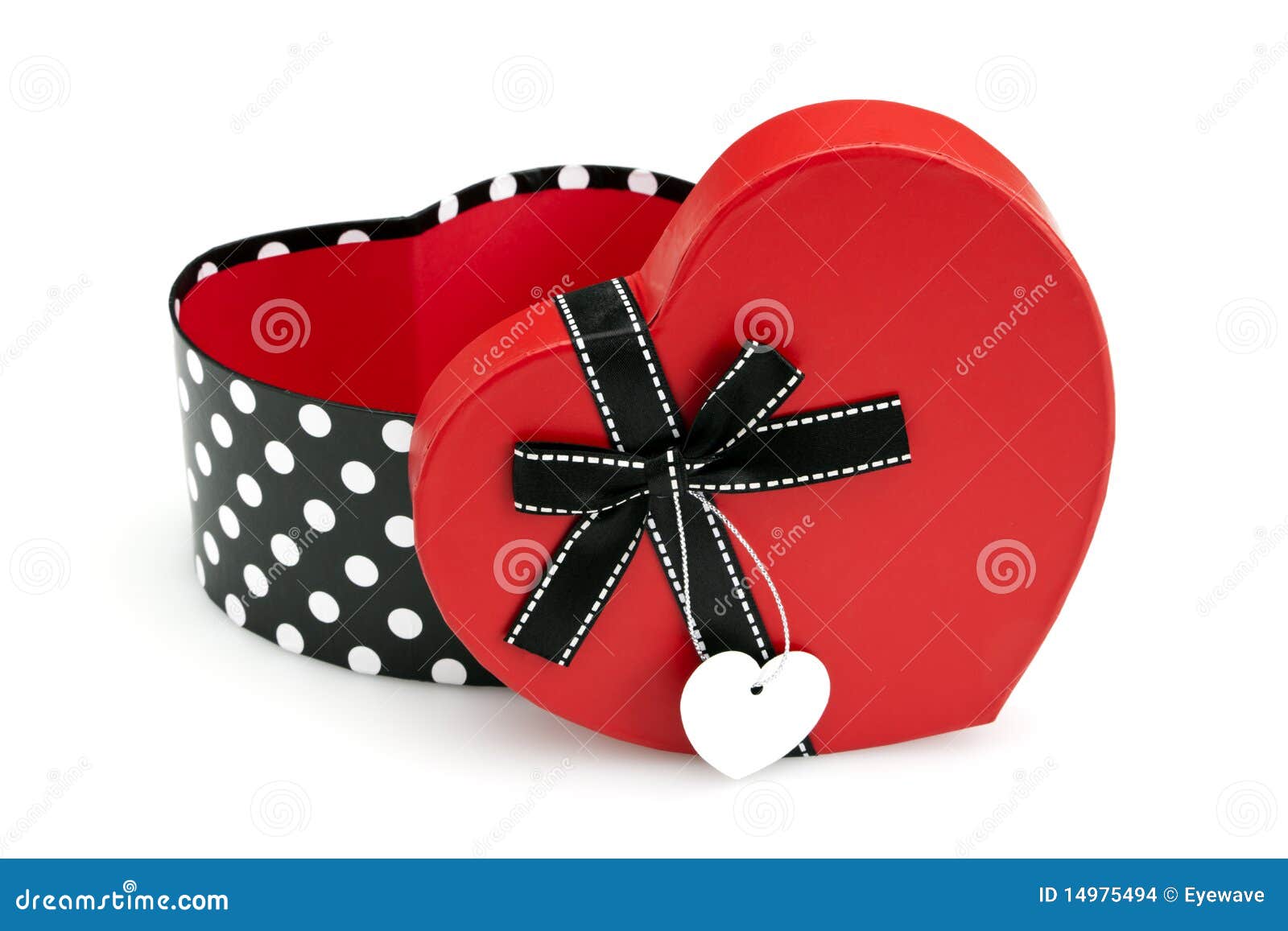Opened Heart Shaped Gift Box Isolated Stock Photo - Image of shape ...