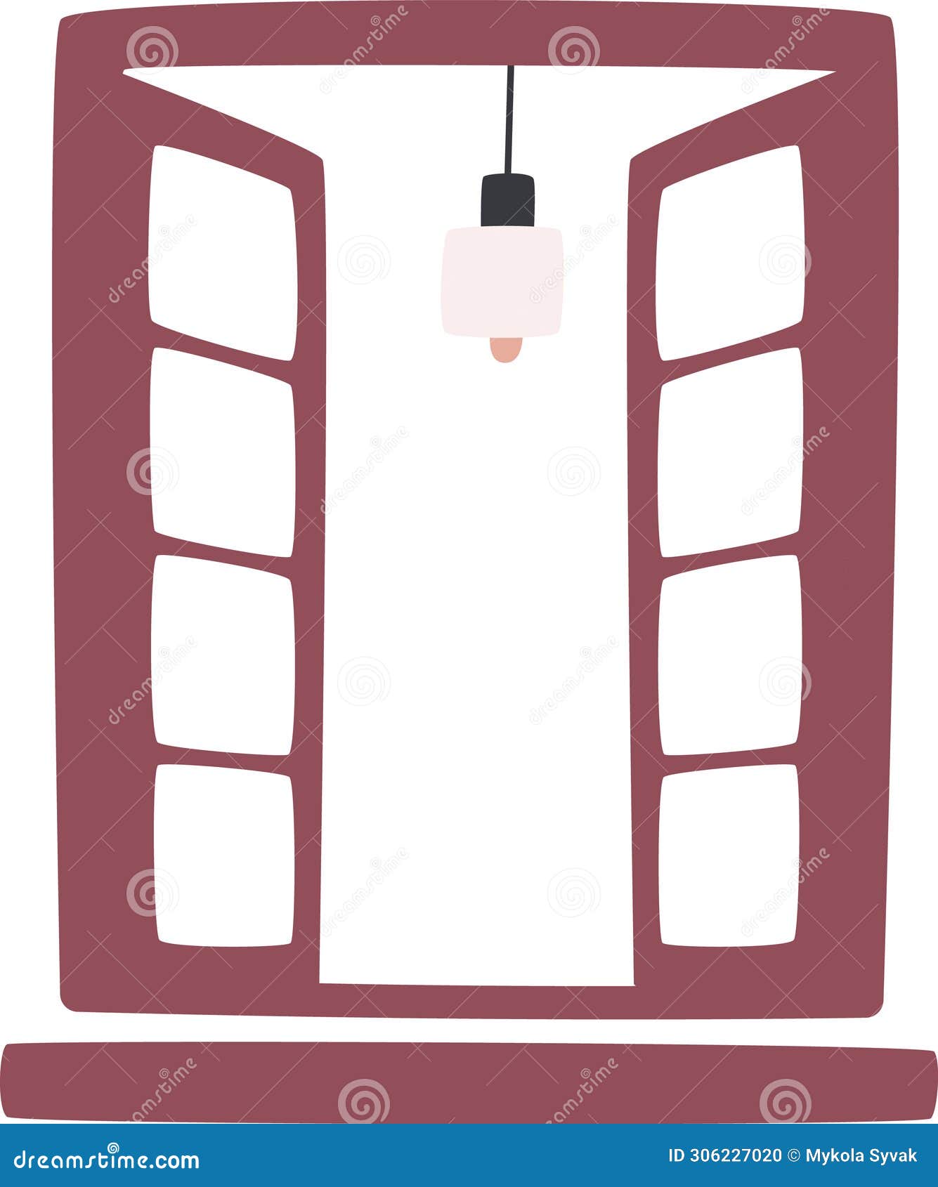 Opened Home Window stock vector. Illustration of lifestyle - 306227020