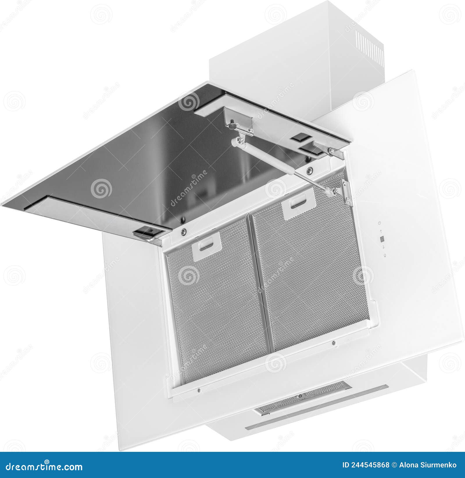 Opened Kitchen Cooker Hood Isolated Stock Photo - Image of aluminum ...