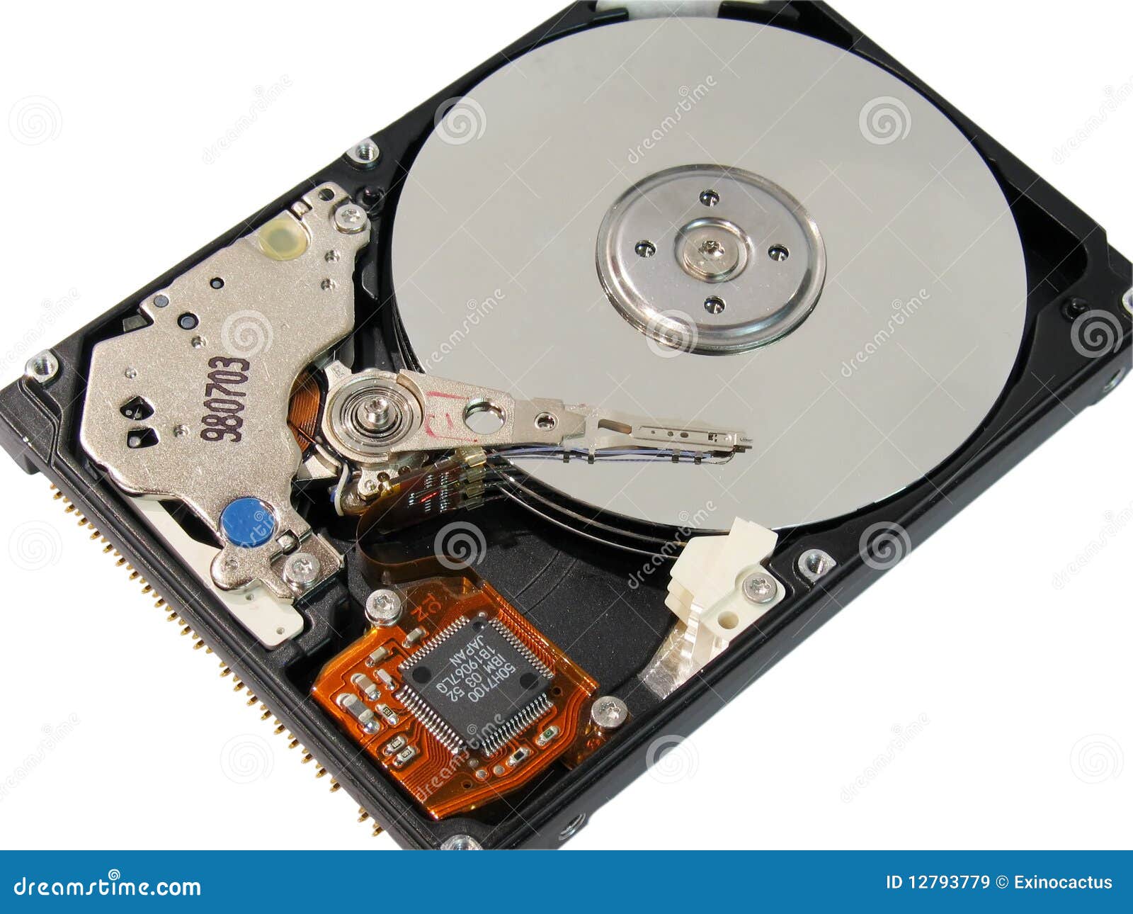 Opened Laptop Hard Disk Drive Stock Image - Image of detail, magnetic ...