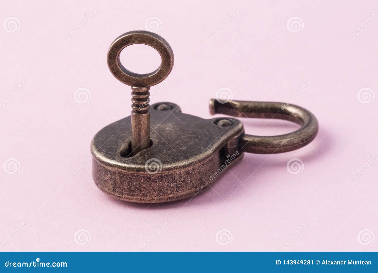Opened lock stock image. Image of safety, medieval, bronze - 143949281