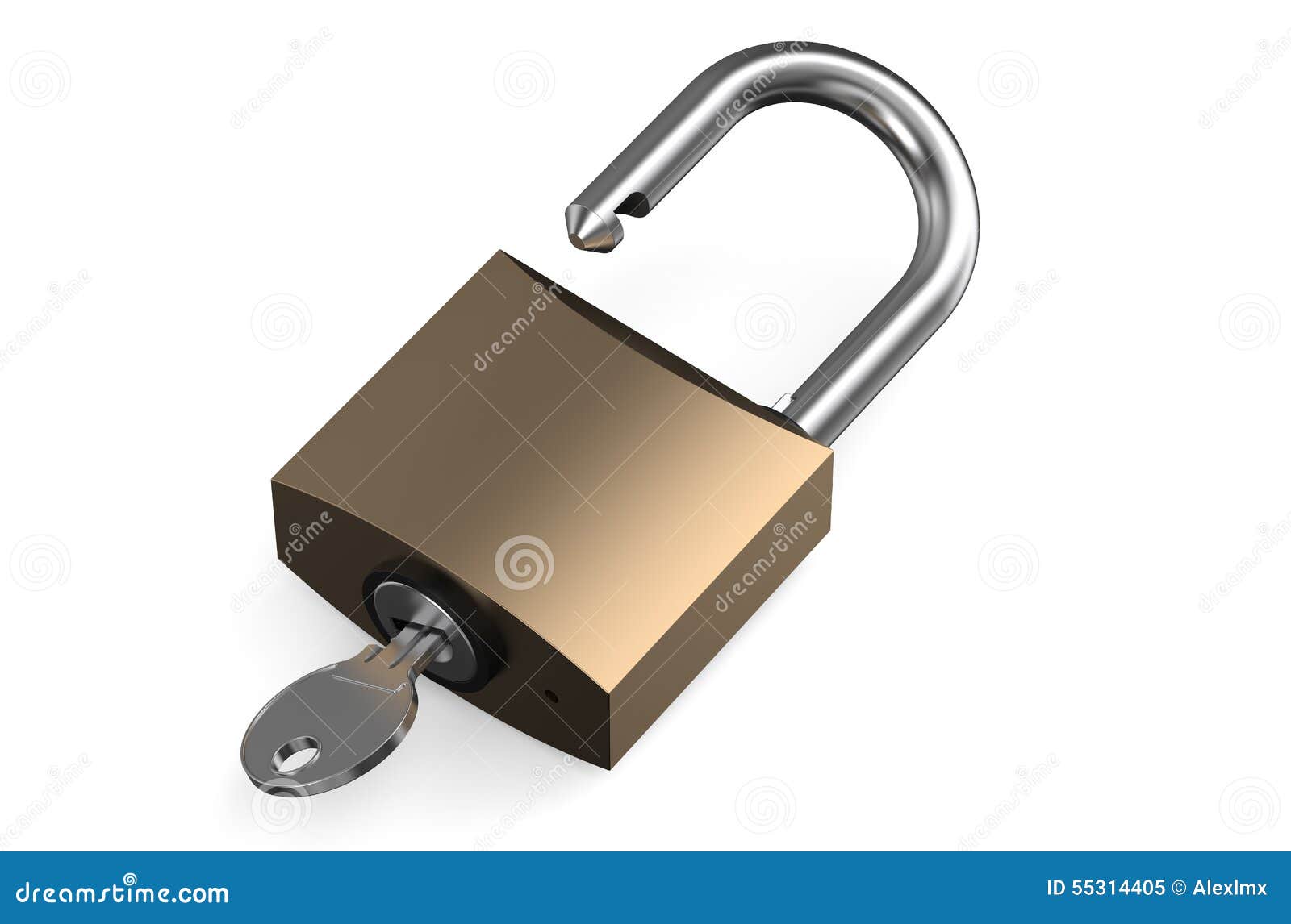 Opened Red Lock Formed As Heart With A Golden Key Royalty-Free Stock ...