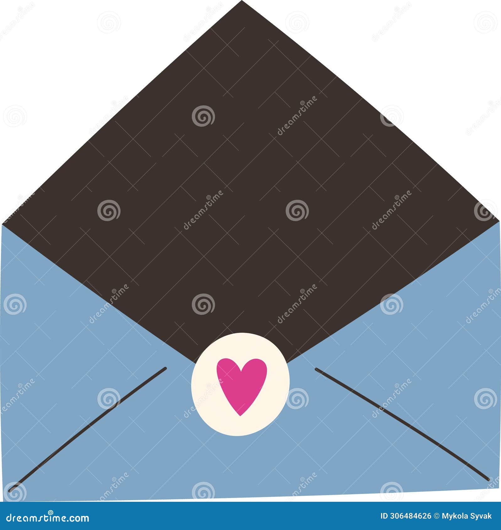 Opened Love Envelope stock vector. Illustration of envelope - 306484626