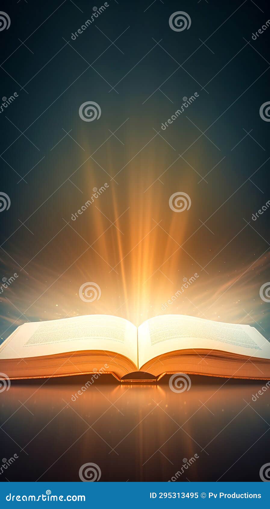 Opened Magic Book with Bright Sparkling Light Rays Illuminating the ...