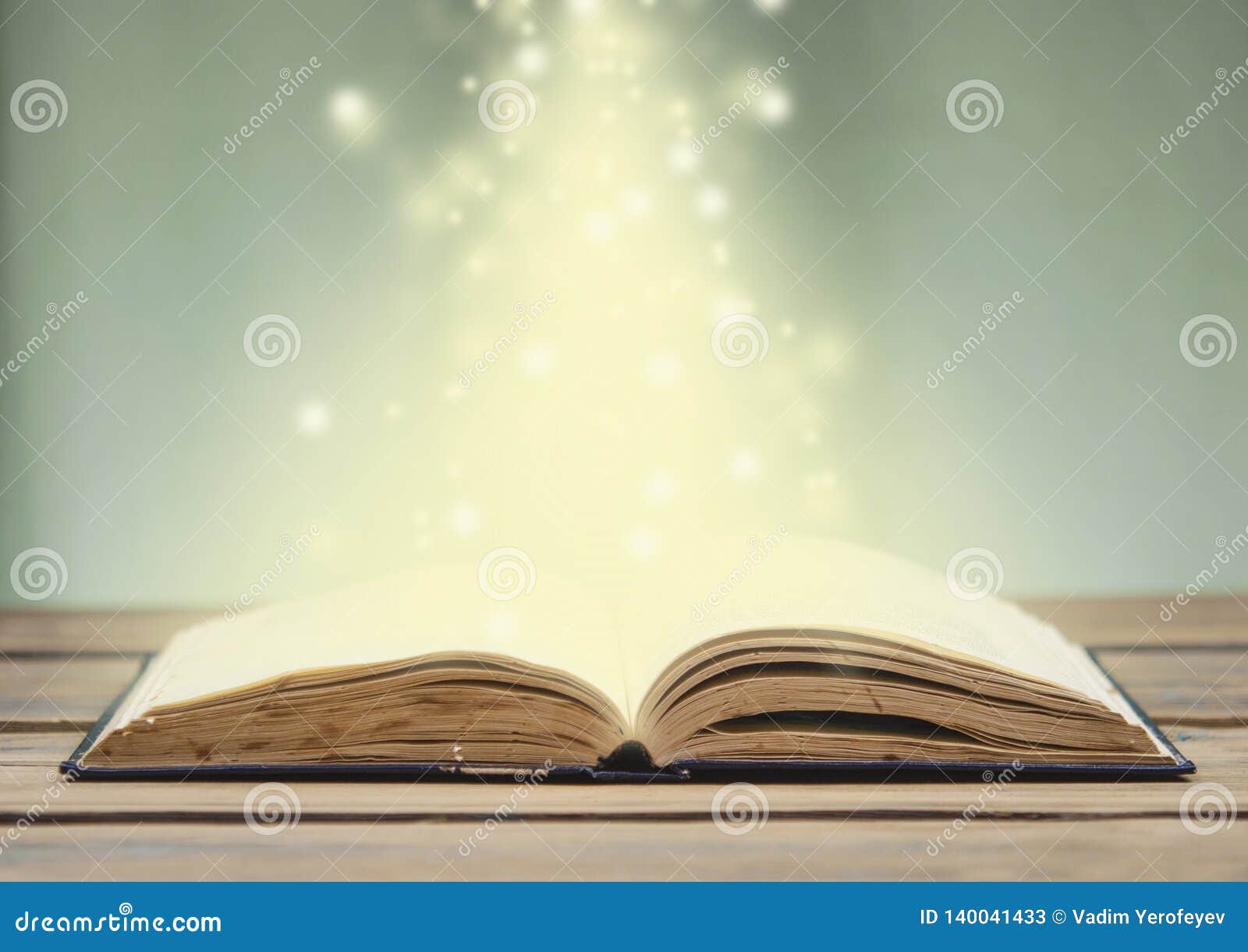 Opened Magic Book with Magic Light Stock Image - Image of library, holy ...