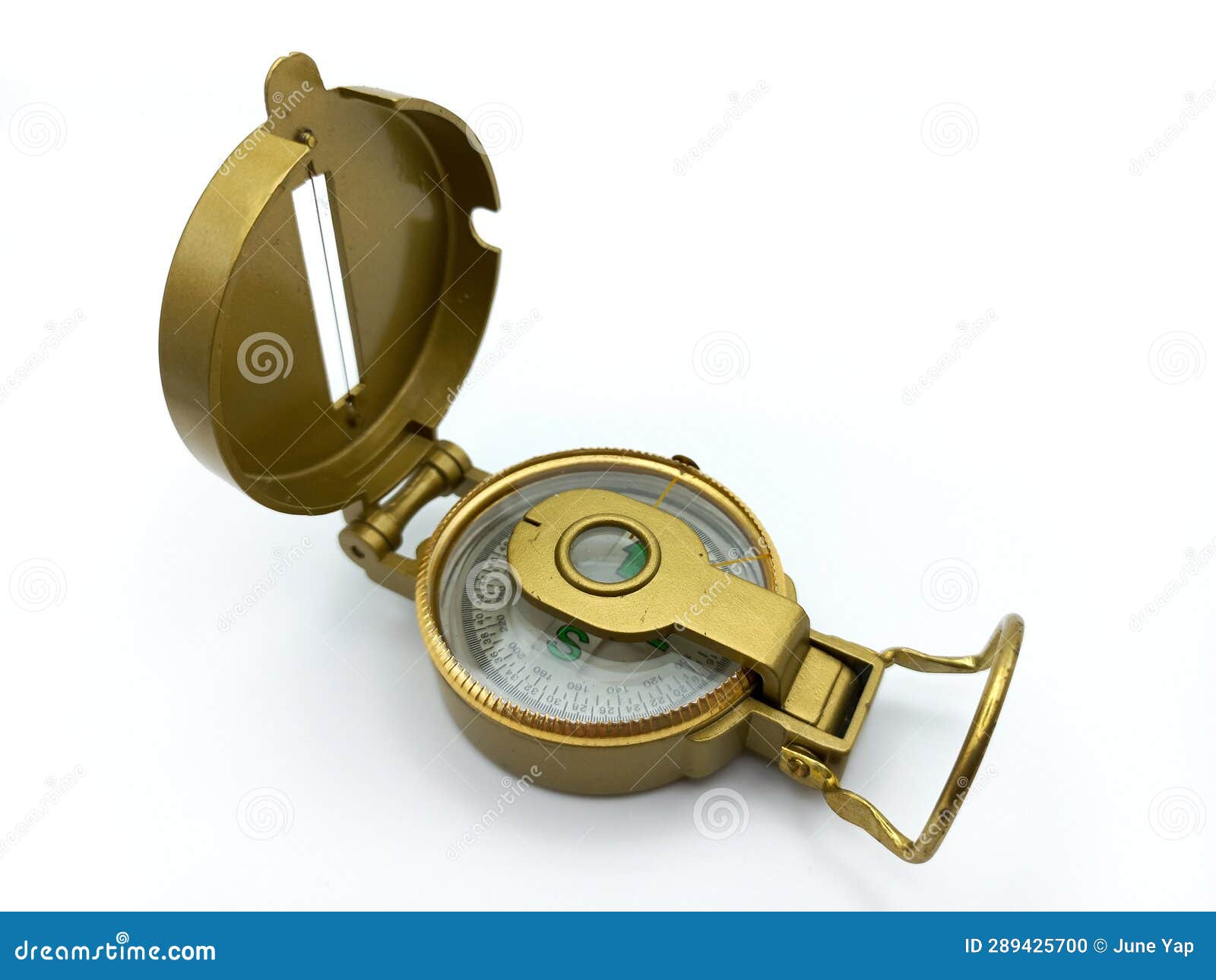 Opened Magnetic Compass Isolated on White Background Stock Photo ...