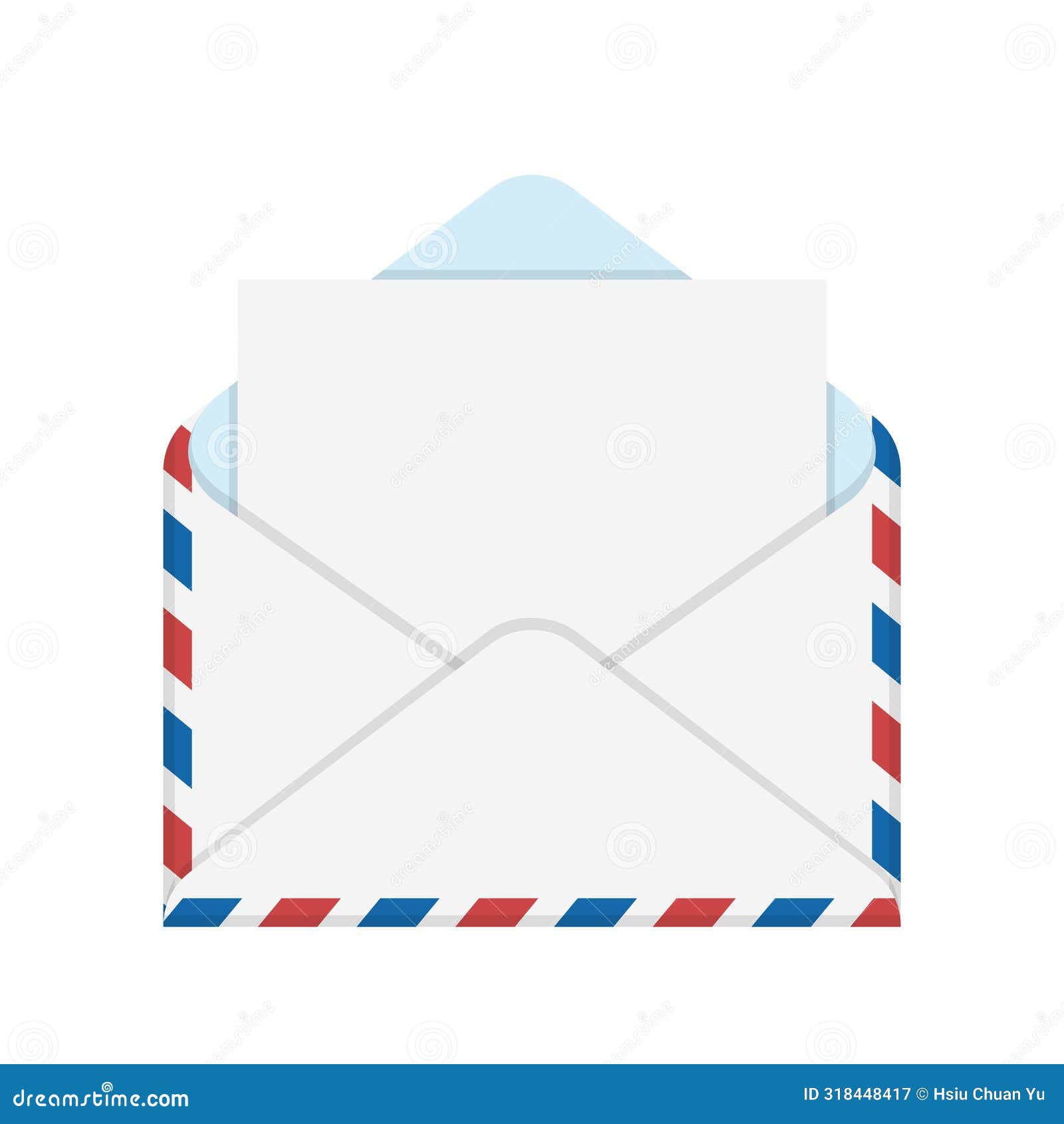 Opened Mail Envelope and Blank Letter Paper, Cartoon Vector Isolated ...