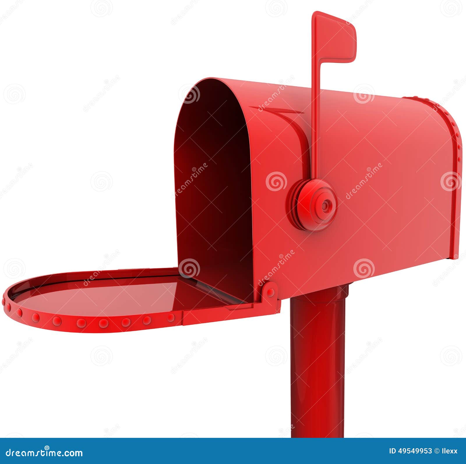Opened mailbox stock illustration. Illustration of letter - 49549953