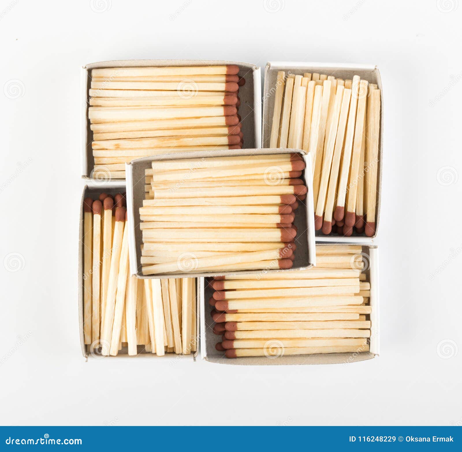 Opened Matchboxes with Brown Matches Stock Image - Image of stick ...