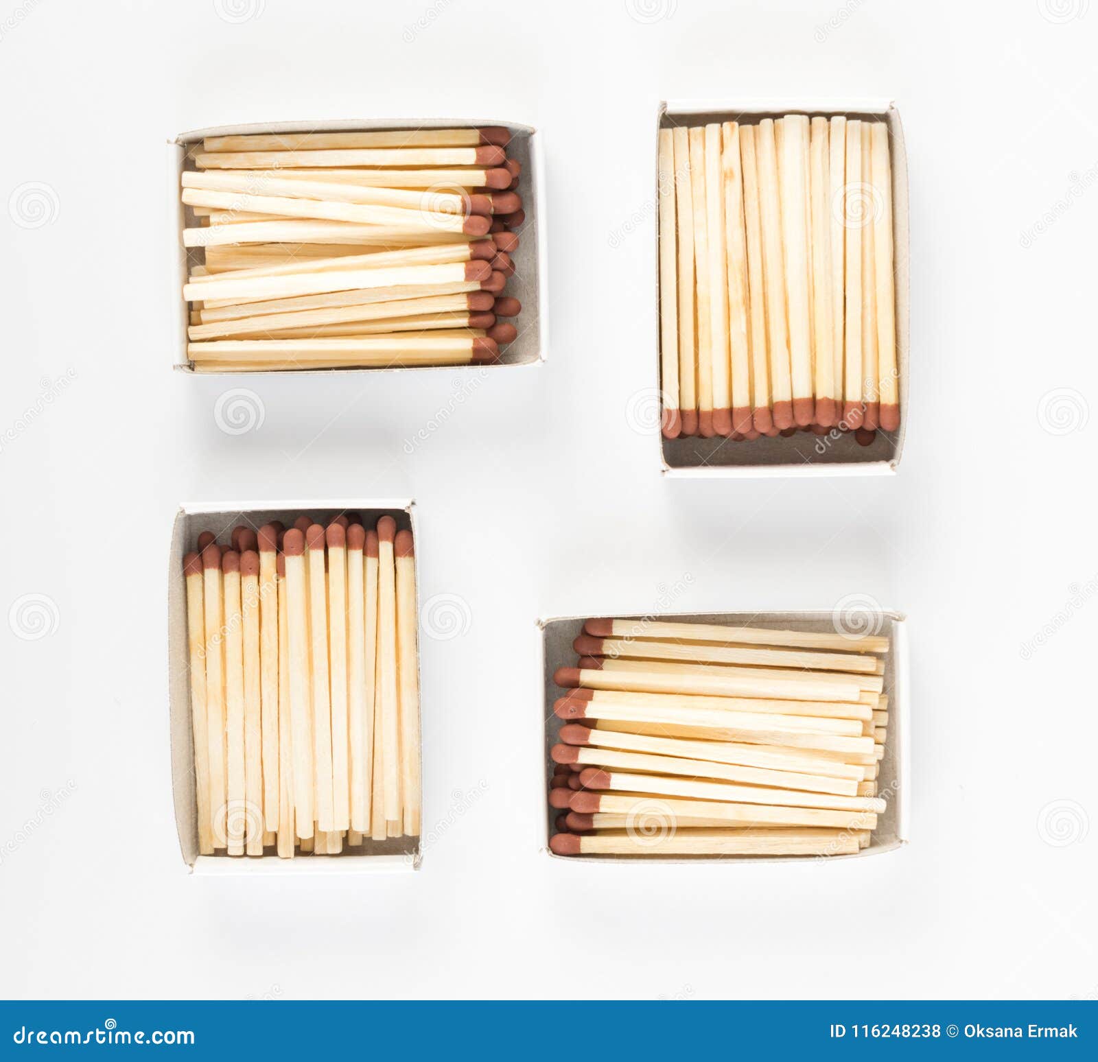 Opened Matchboxes with Brown Matches Stock Photo - Image of pyromania ...