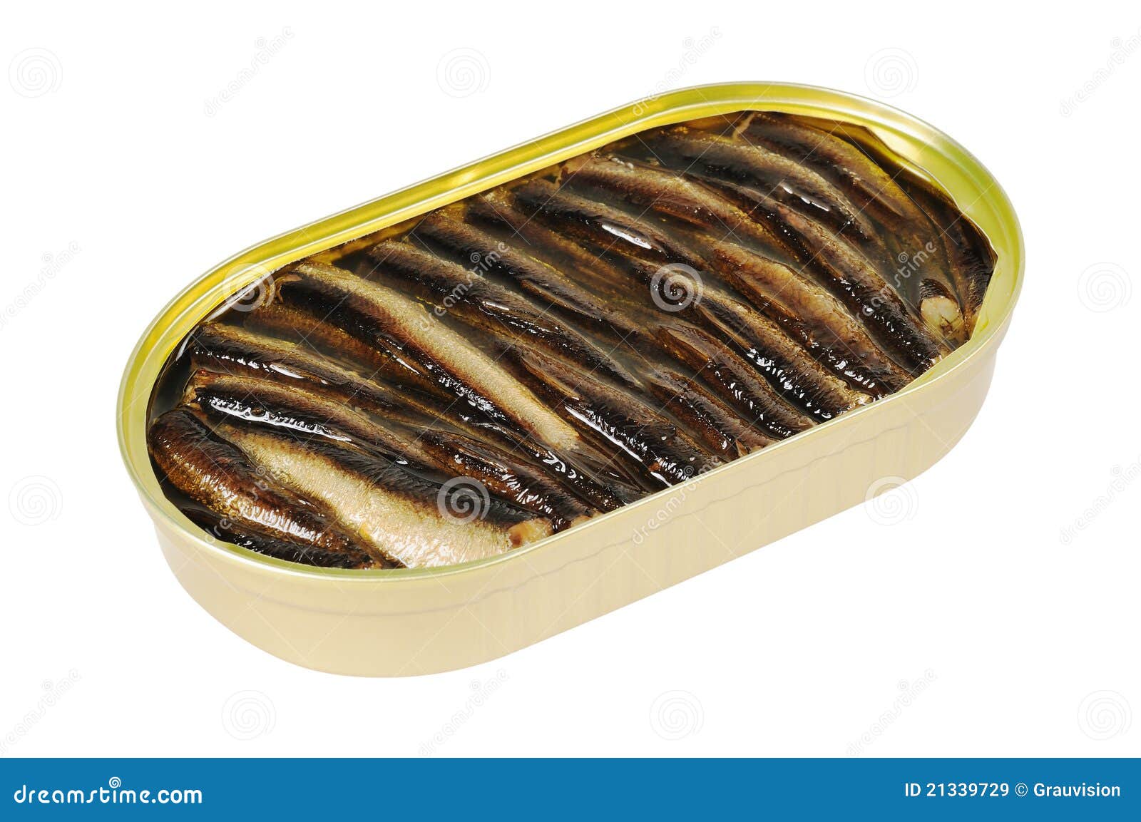 Opened metal can with fish stock image. Image of tinned - 21339729