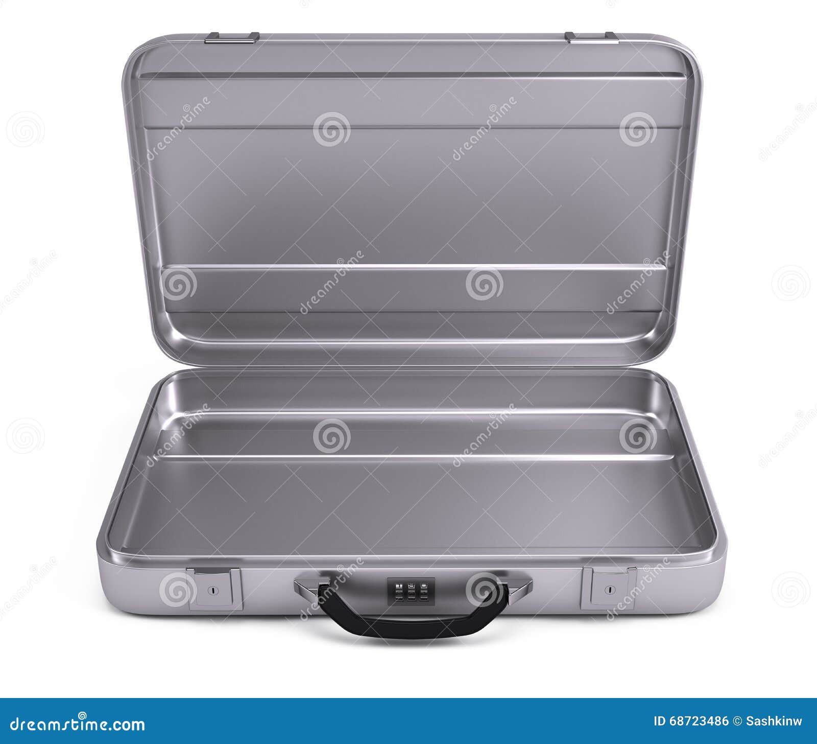 Opened Metal case on white stock illustration. Illustration of ...