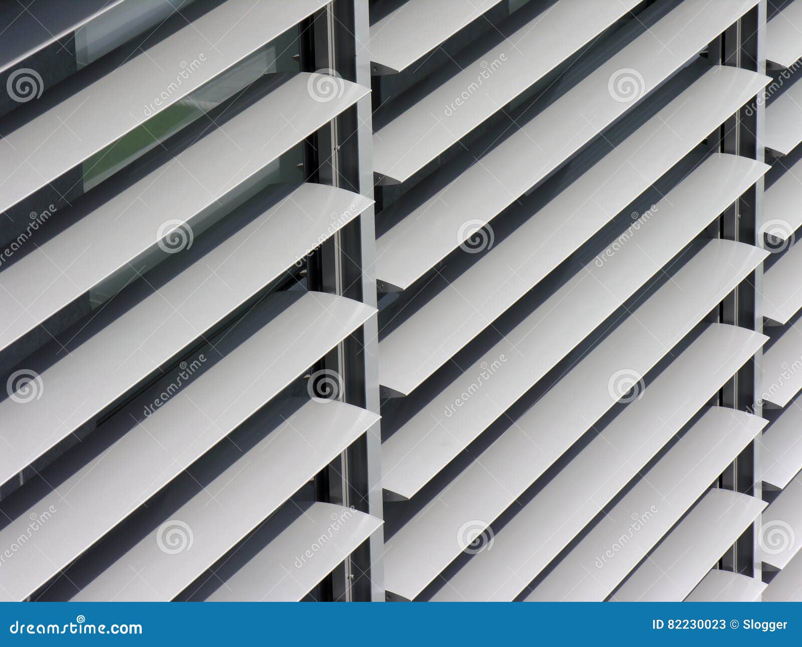 Opened Metallic Window Shutter at the Office Building Stock Image ...