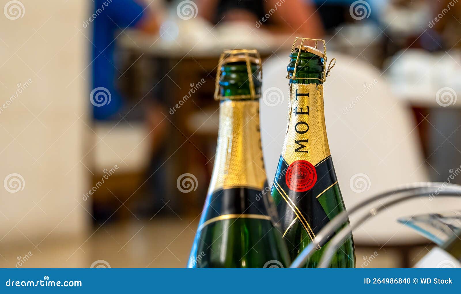 Opened Moet Champagne Bottles in a Restaurant Editorial Image - Image ...