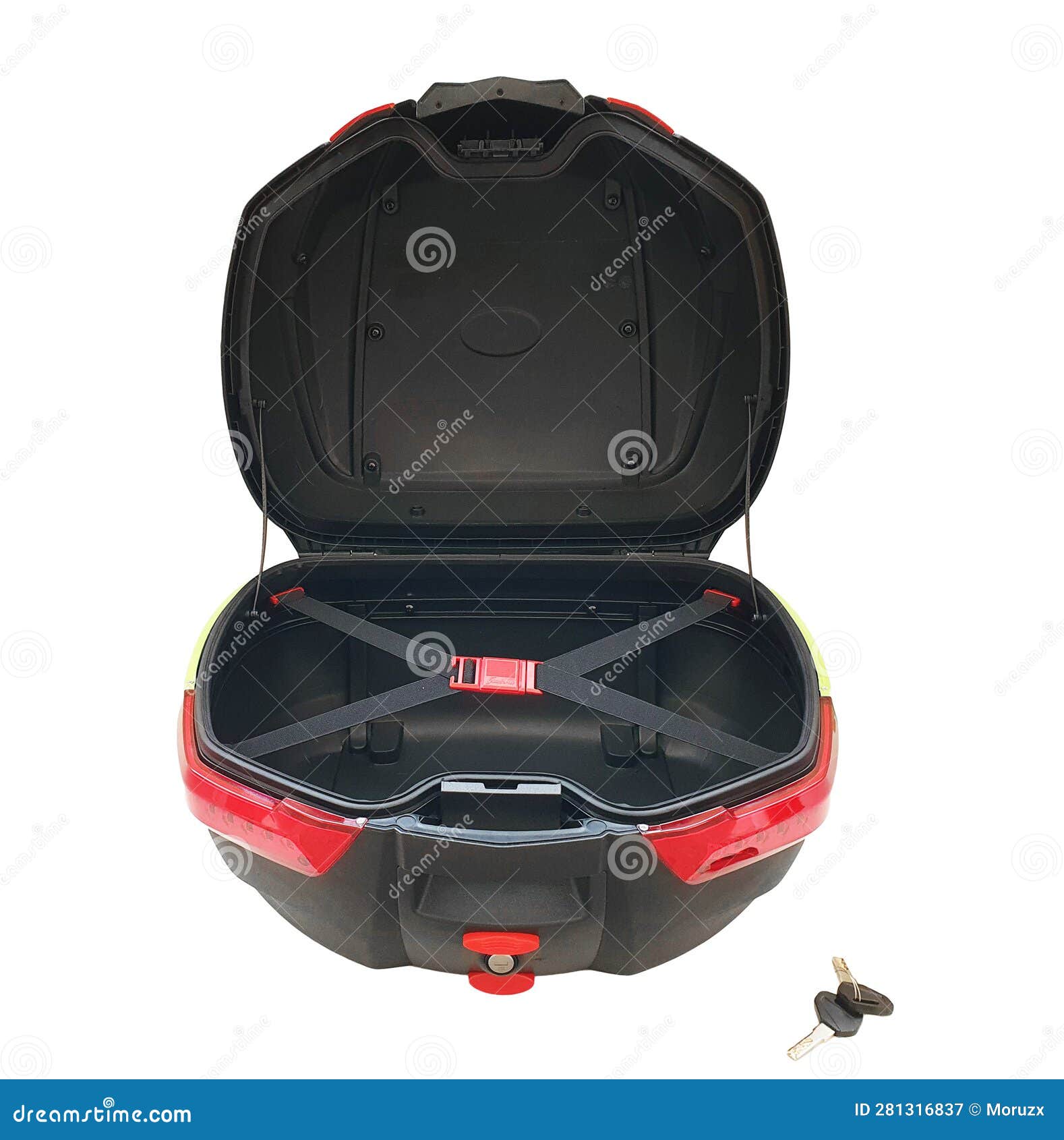 Opened Motorcycle Top Case Box, Isolated on White Stock Image - Image ...