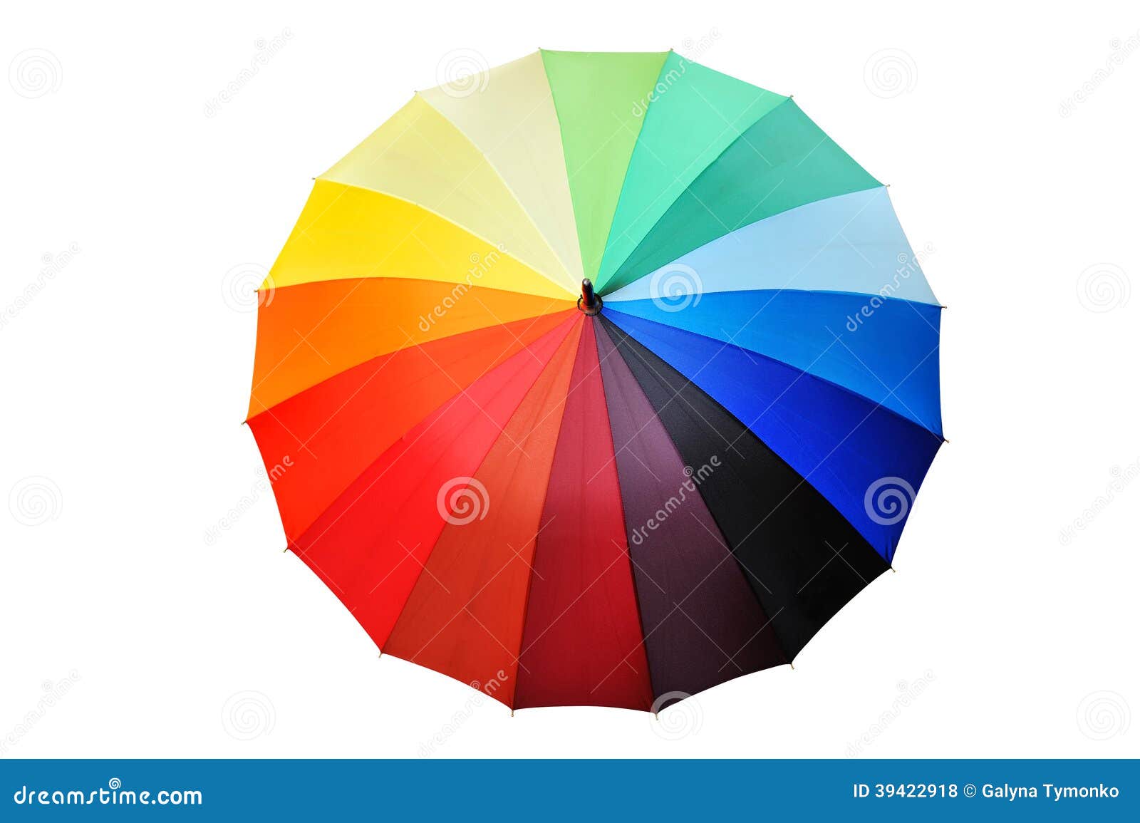 Opened Multicolored Umbrella Isolated Stock Photo - Image of safety ...