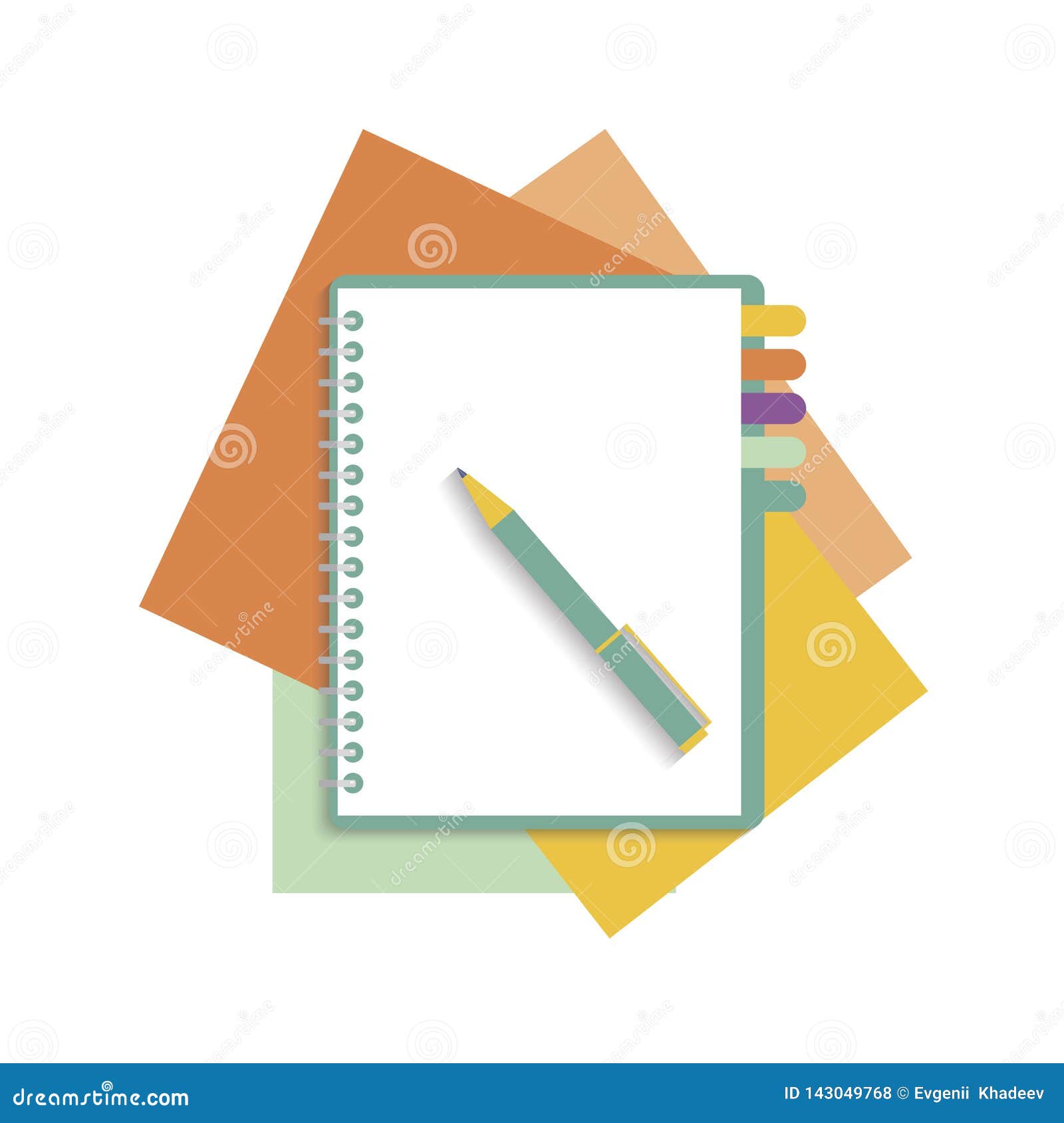 5 Colored Tabs Loupe Vector Illustration | CartoonDealer.com #102402134