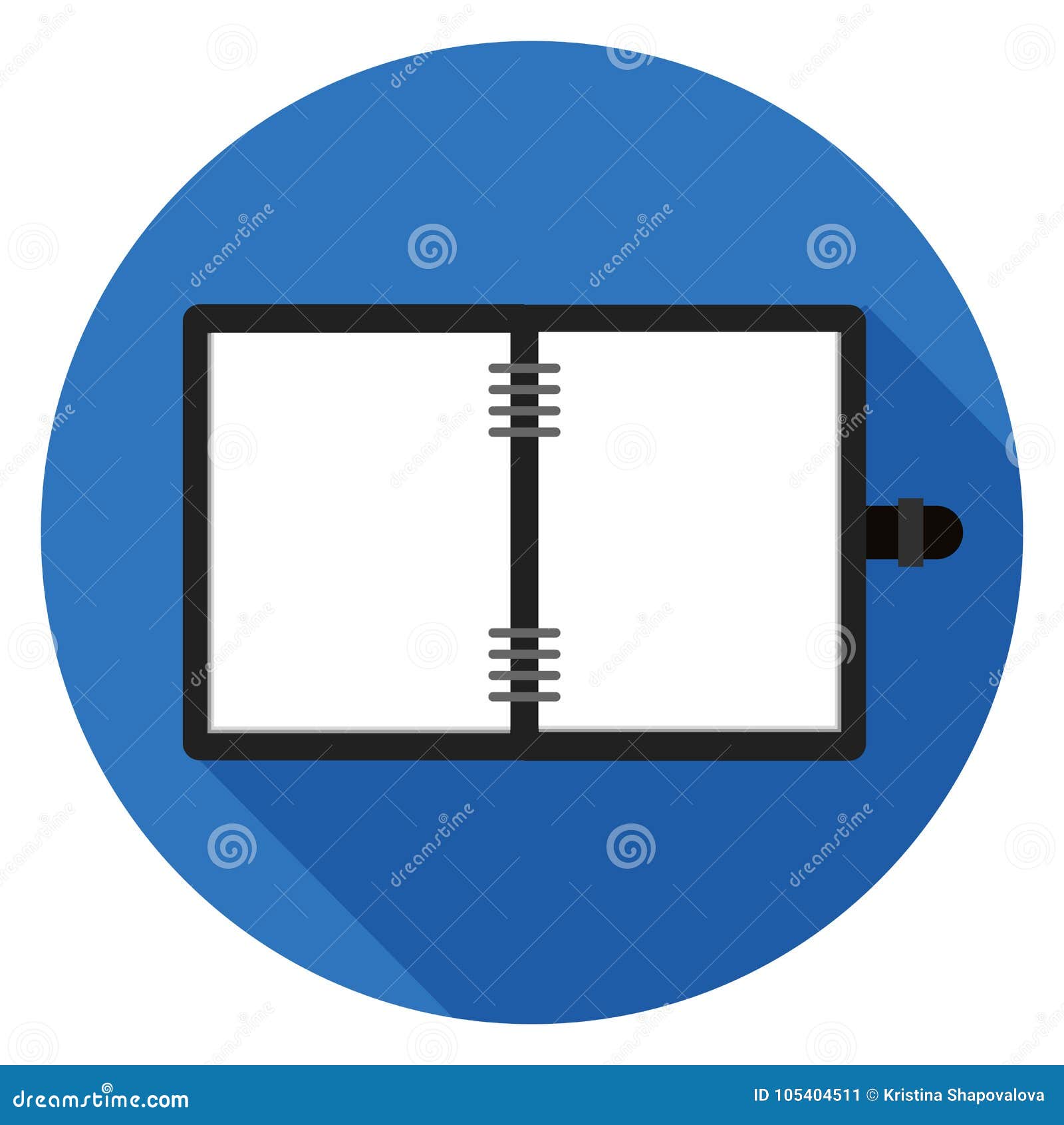 Opened Notebook Icon in Flat Design. Stock Illustration - Illustration ...