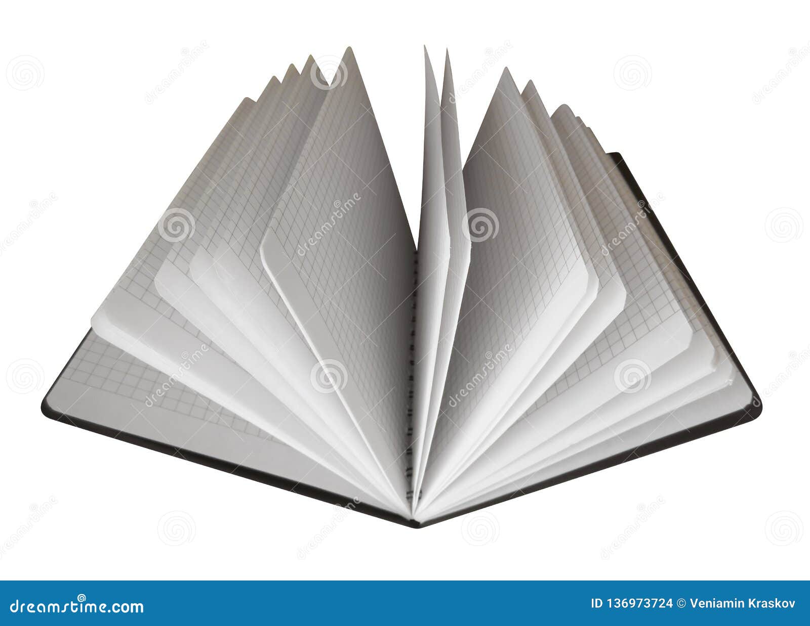 Opened notebook isolated stock photo. Image of clean - 136973724