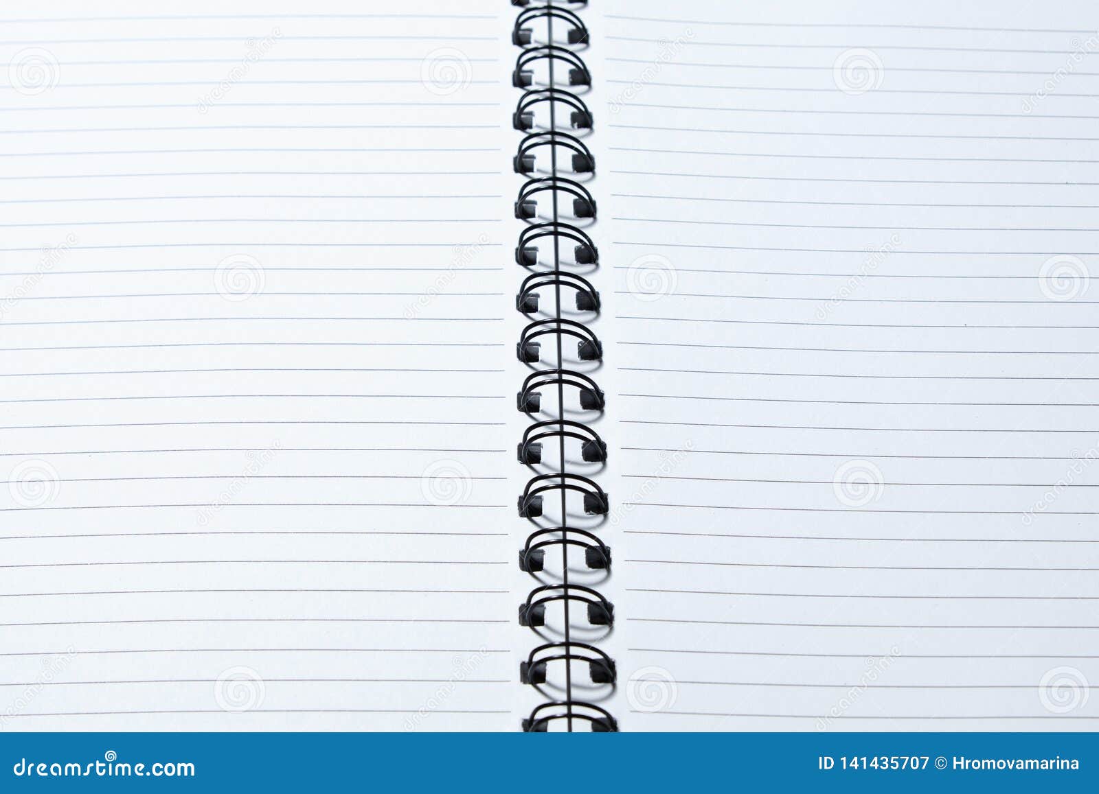Opened Notebook with a Strip on a Spring. View from Above Stock Image ...