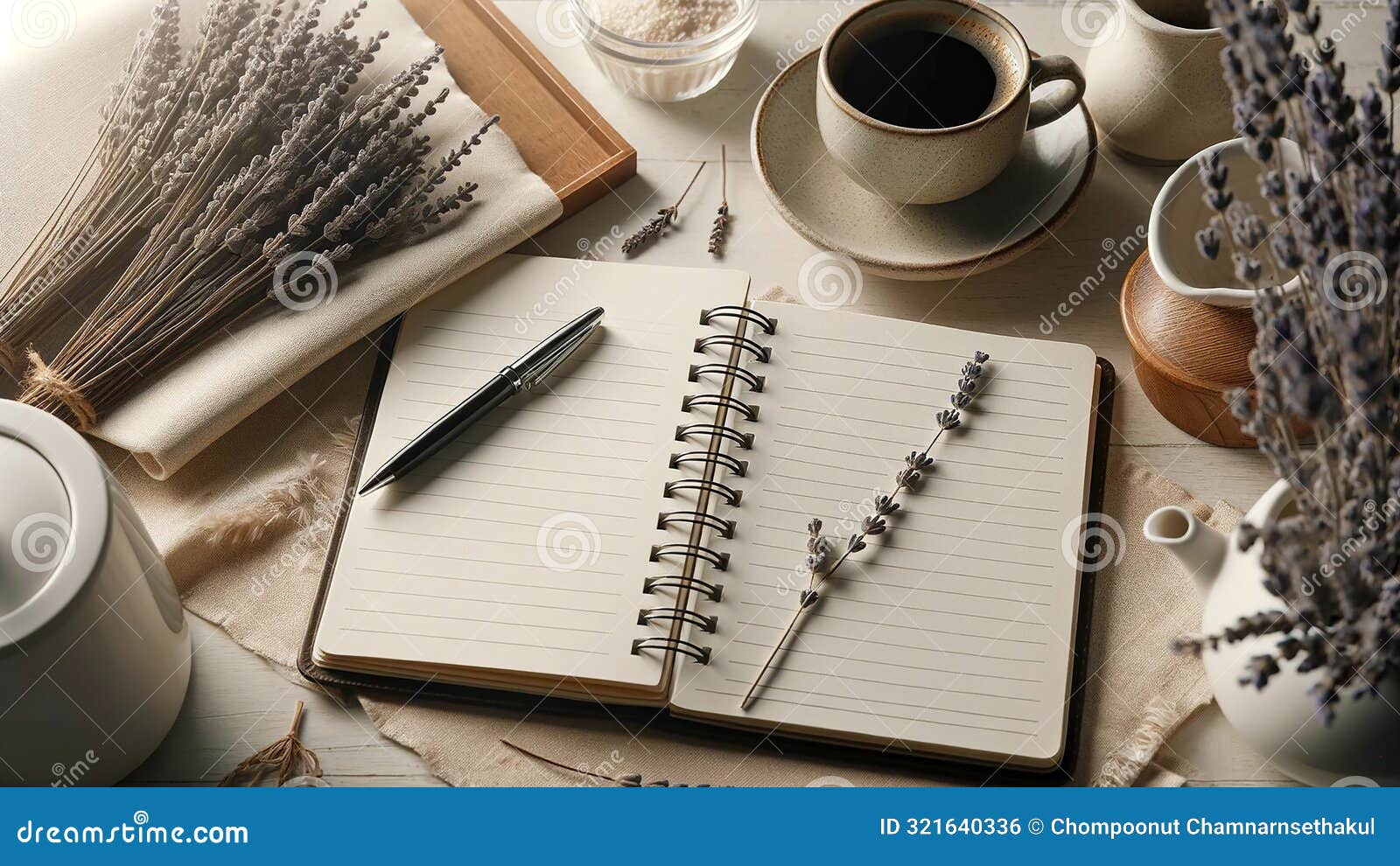 Opened Notepad or Book with White Blank Sheets on a Desk Stock Photo ...