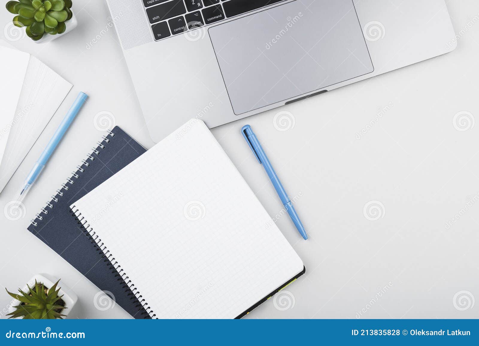 Opened Notepad with Laptop Top View. High Quality and Resolution ...