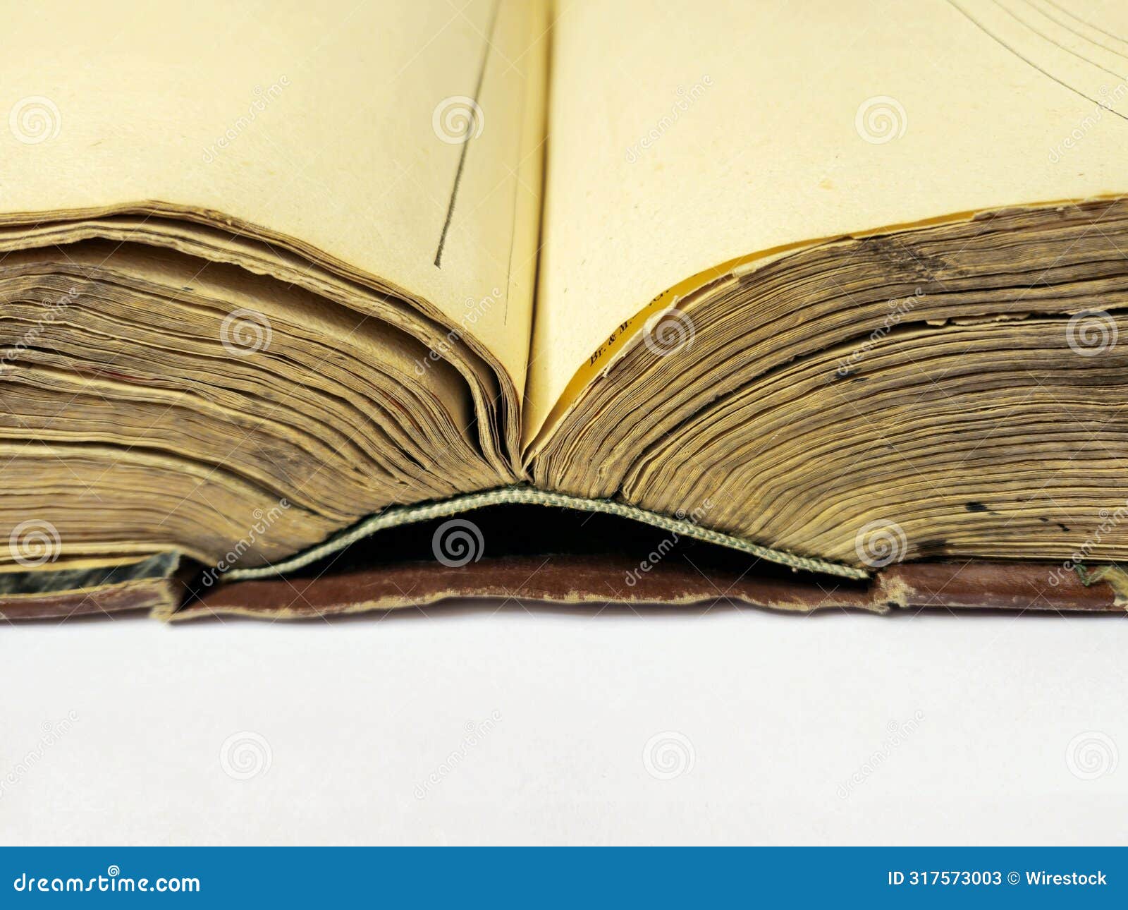Opened Old Book with Exposed Pages Put on the Table Stock Image - Image ...