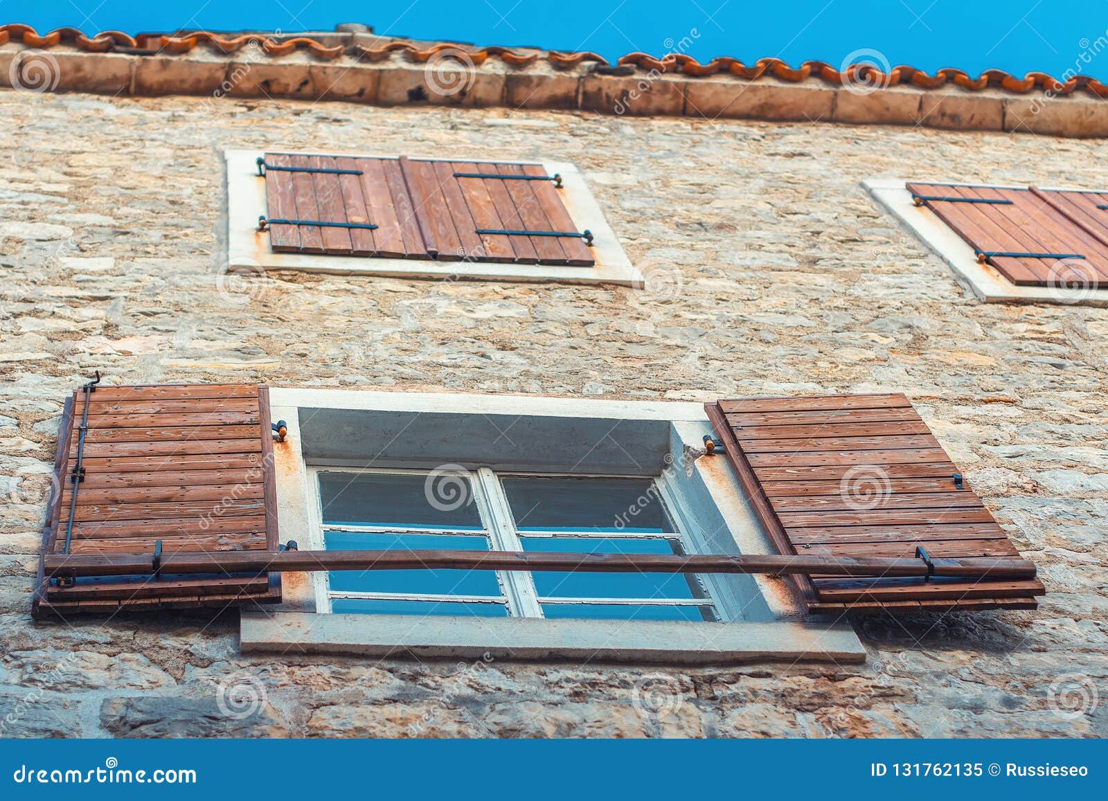 Old shuttered windows stock image. Image of door, close - 131762135