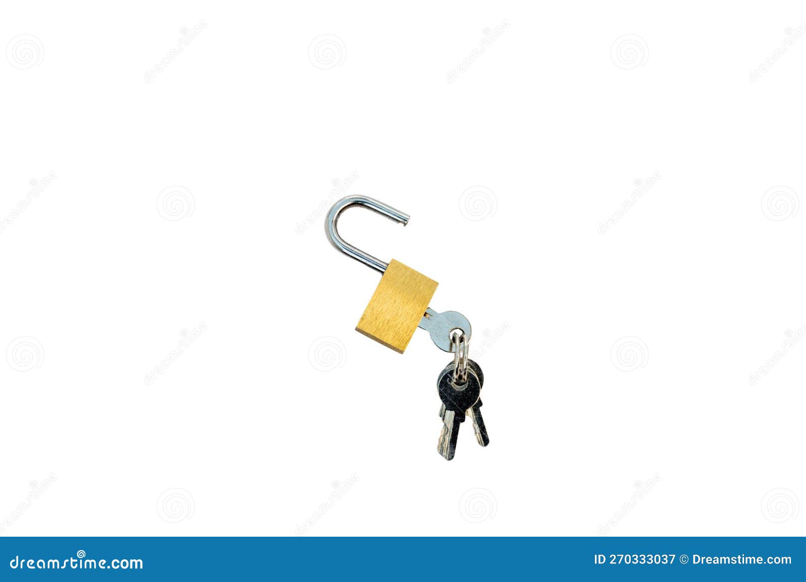 Opened Padlock and Keys Isolated on White Background Stock Image ...