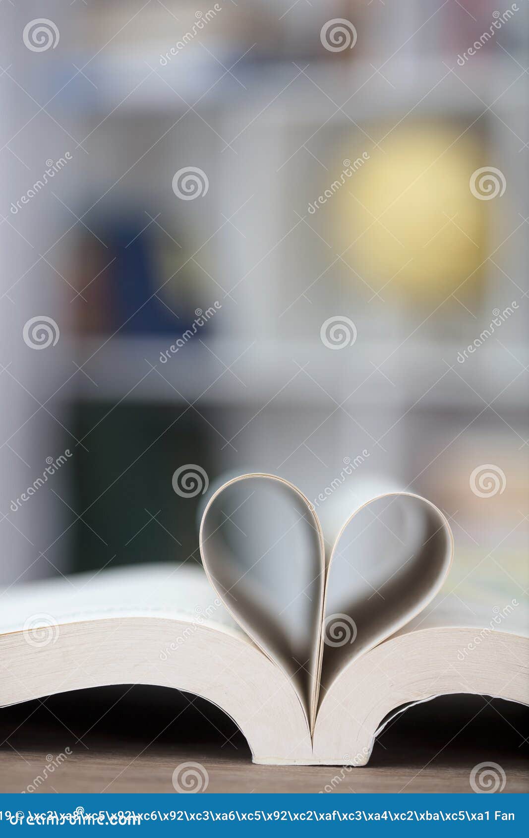 The Opened Pages are Folded into a Heart Shape Stock Image - Image of ...
