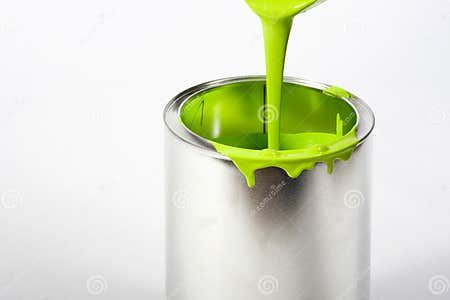 Opened Paint Bucket with Dripping Stock Image - Image of supply, indoor ...