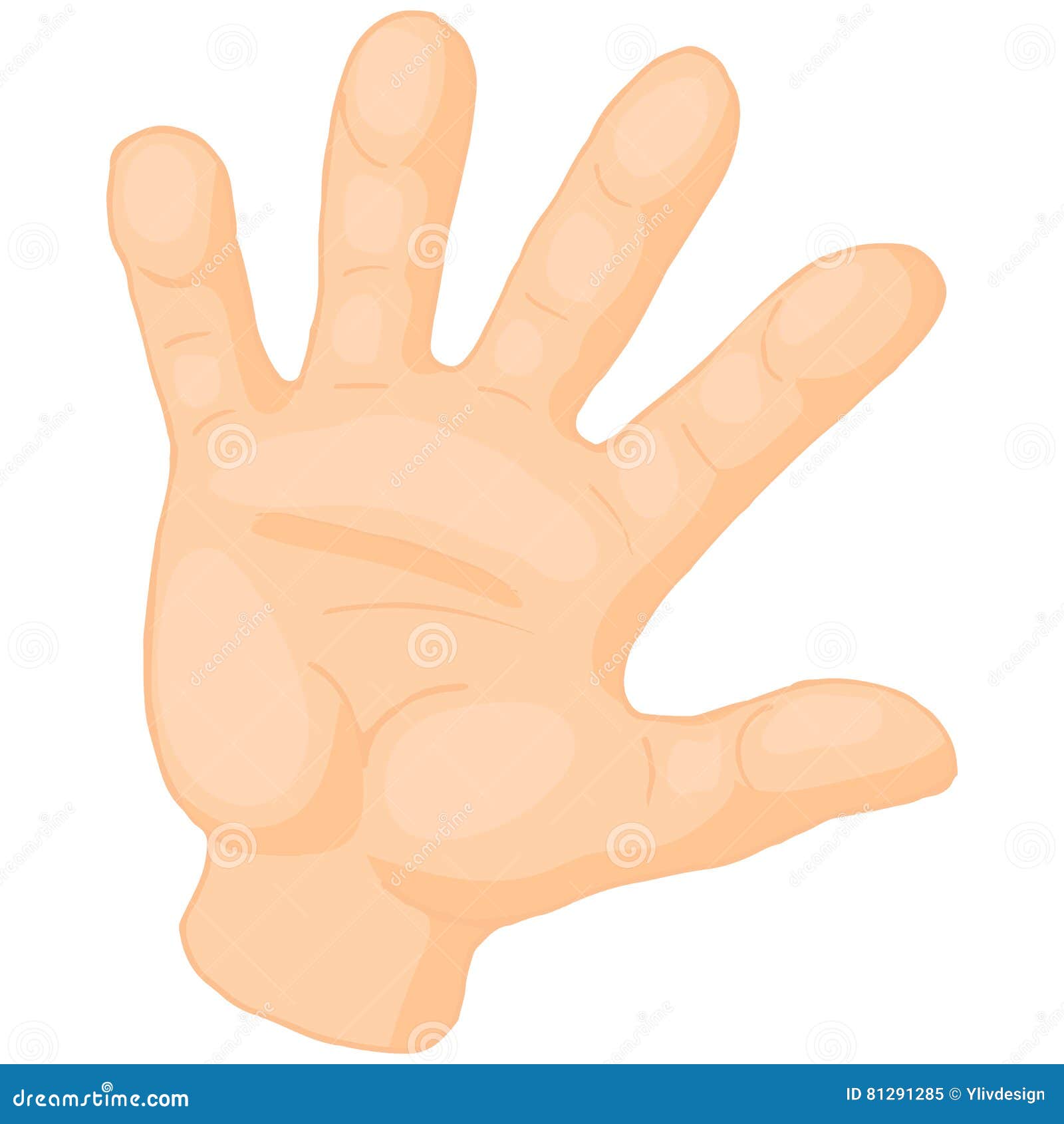 Opened Palm of the Hand Icon, Cartoon Style Stock Vector - Illustration ...