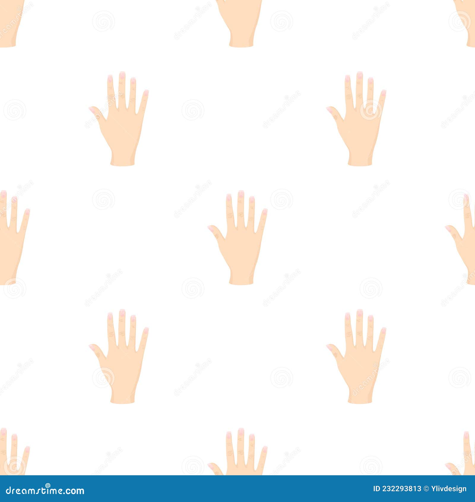 Opened Palm of the Hand Pattern Seamless Vector Stock Vector ...