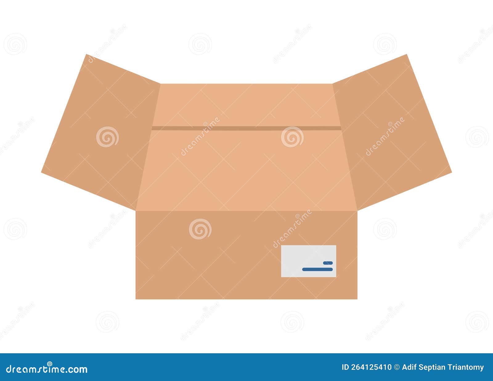 Opened Paper Box. Perspective View. Simple Flat Illustration Stock ...
