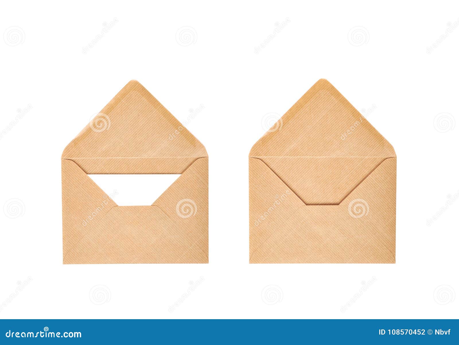 Opened Paper Envelope Isolated Stock Photo - Image of card, delivery ...
