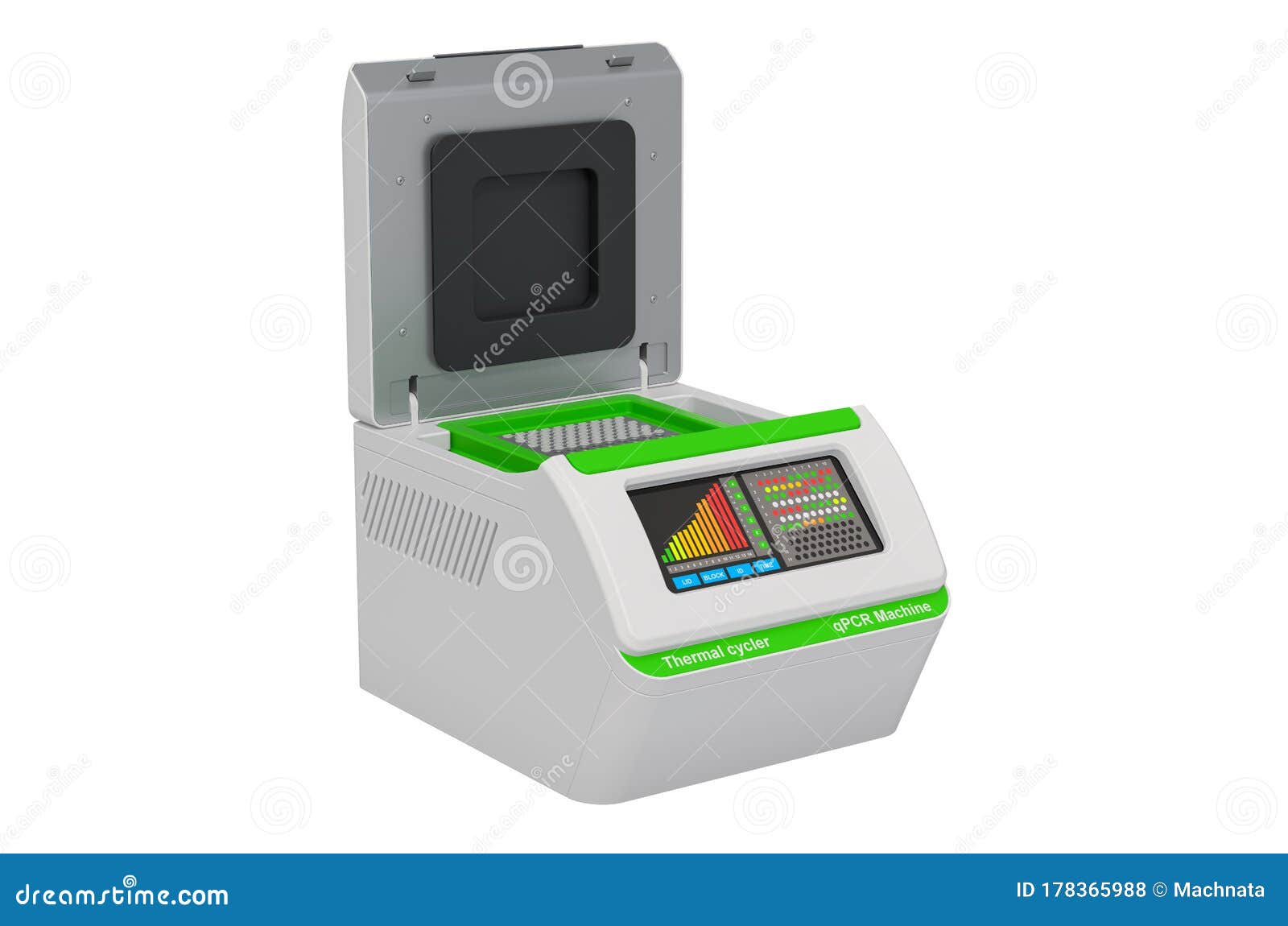 Opened PCR Machine, Thermal Cycler. 3D Rendering Stock Illustration ...