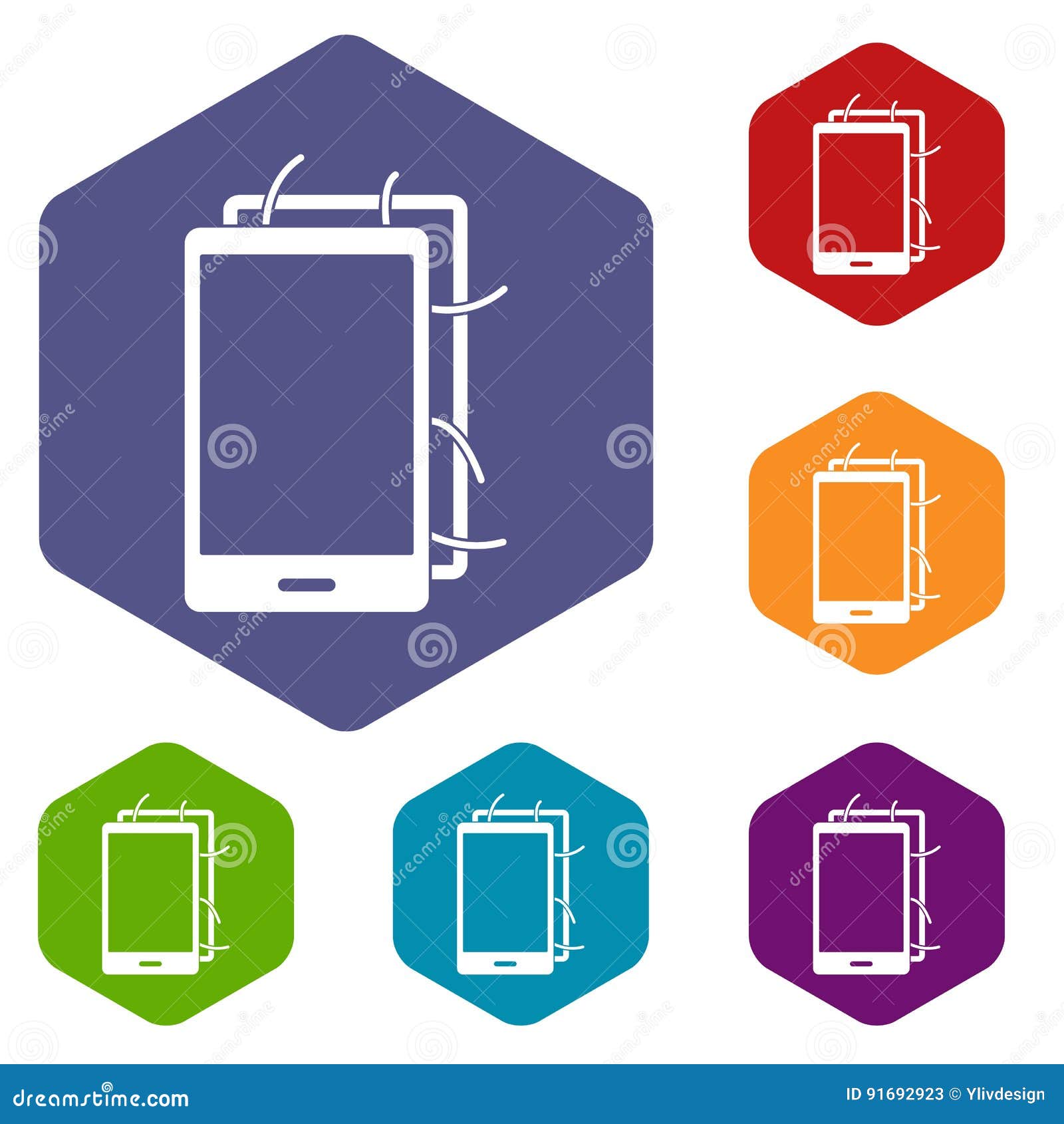 Opened Phone Icons Set Hexagon Stock Vector - Illustration of sign ...