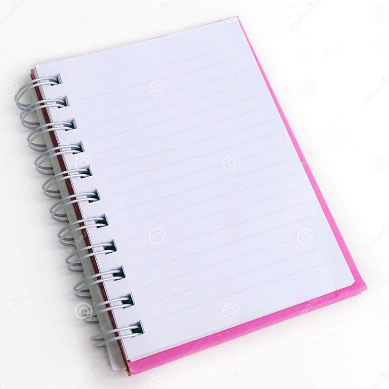 Opened pink note book stock photo. Image of information - 60187238
