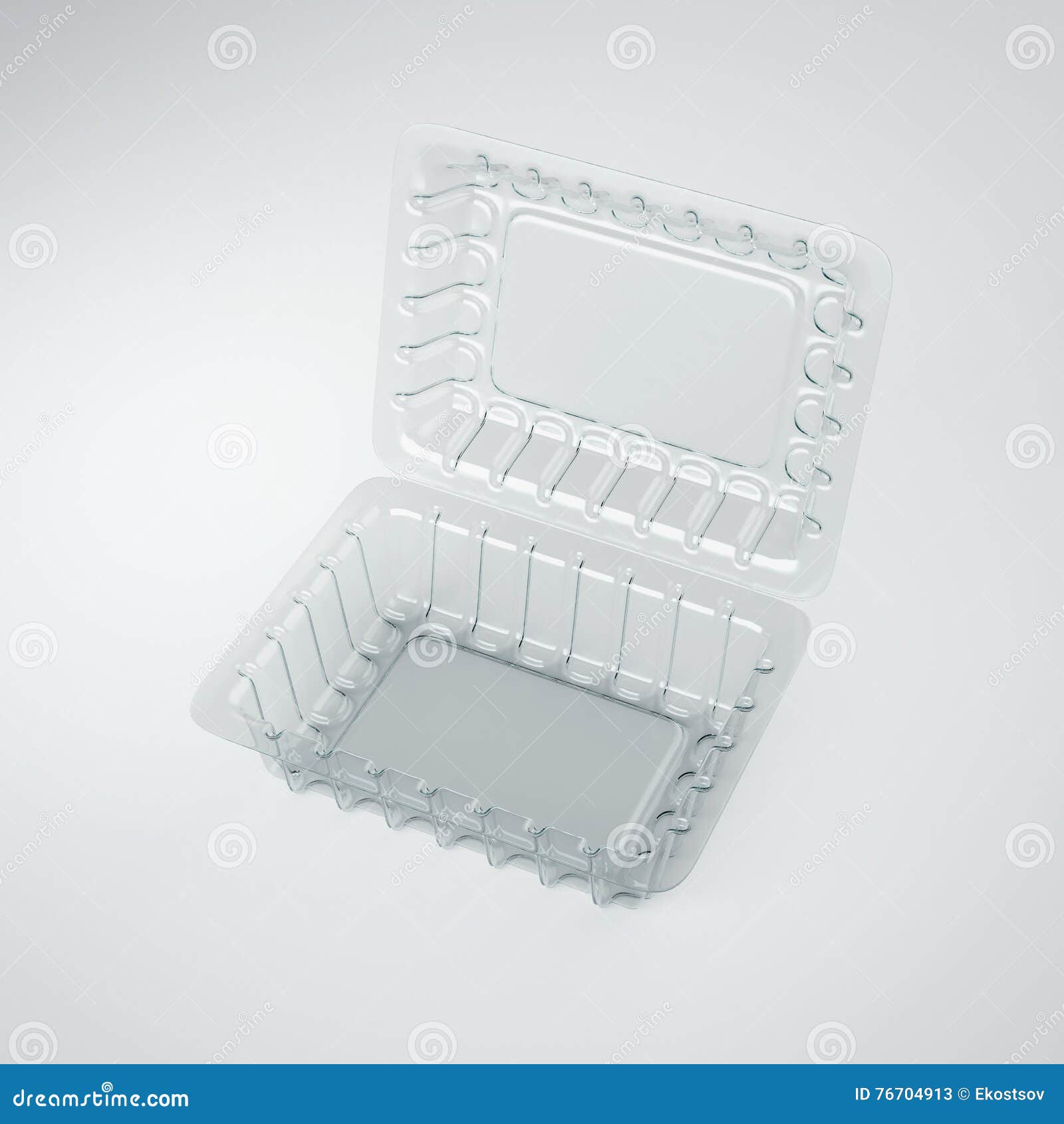 Opened Plastic Food Package. 3d Rendering Stock Image - Image of ...