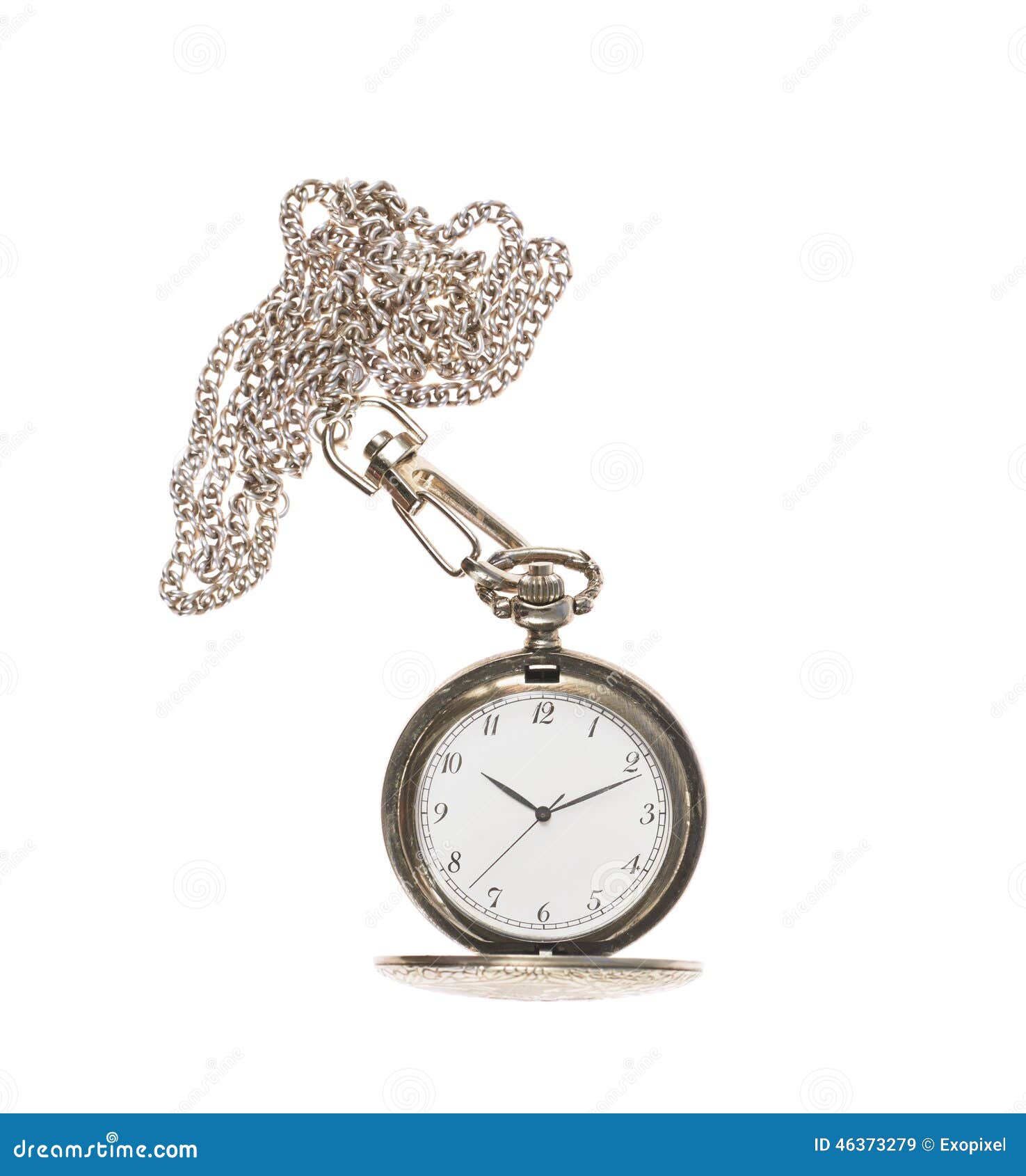 Opened Pocket Watch on a Chain Stock Image - Image of minute, history ...