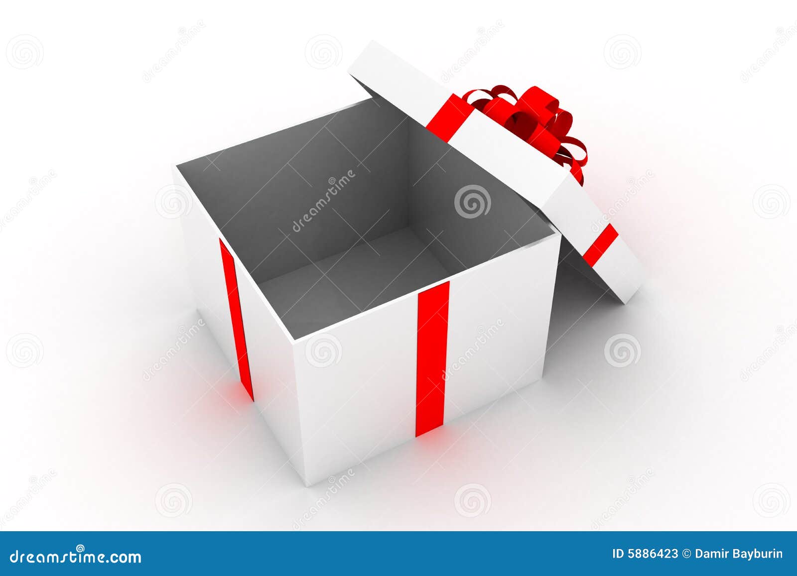 Opened Present Box Isolated on White Background Stock Illustration ...