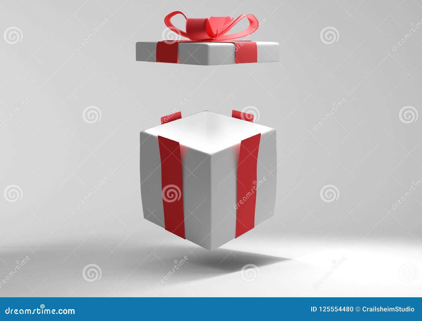 Opened Present Box with Shadow 3d-illustration Stock Illustration ...