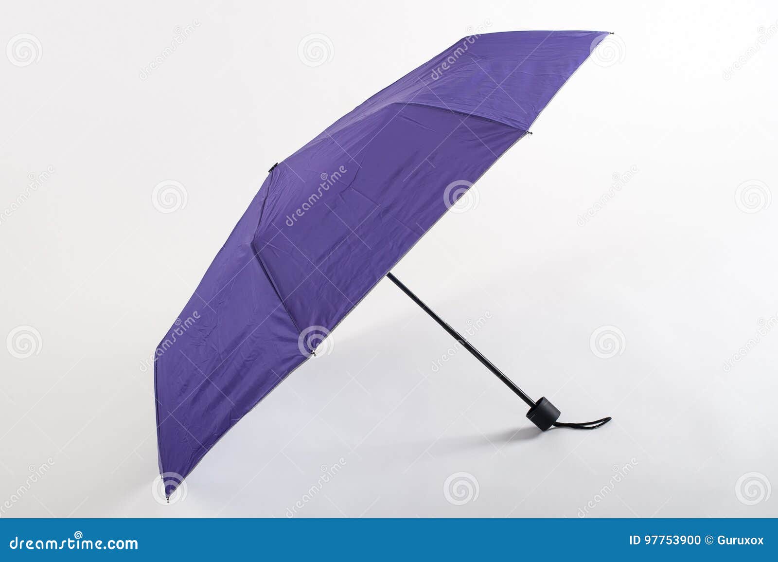 Opened Purple Umbrella on White Background Stock Photo - Image of ...